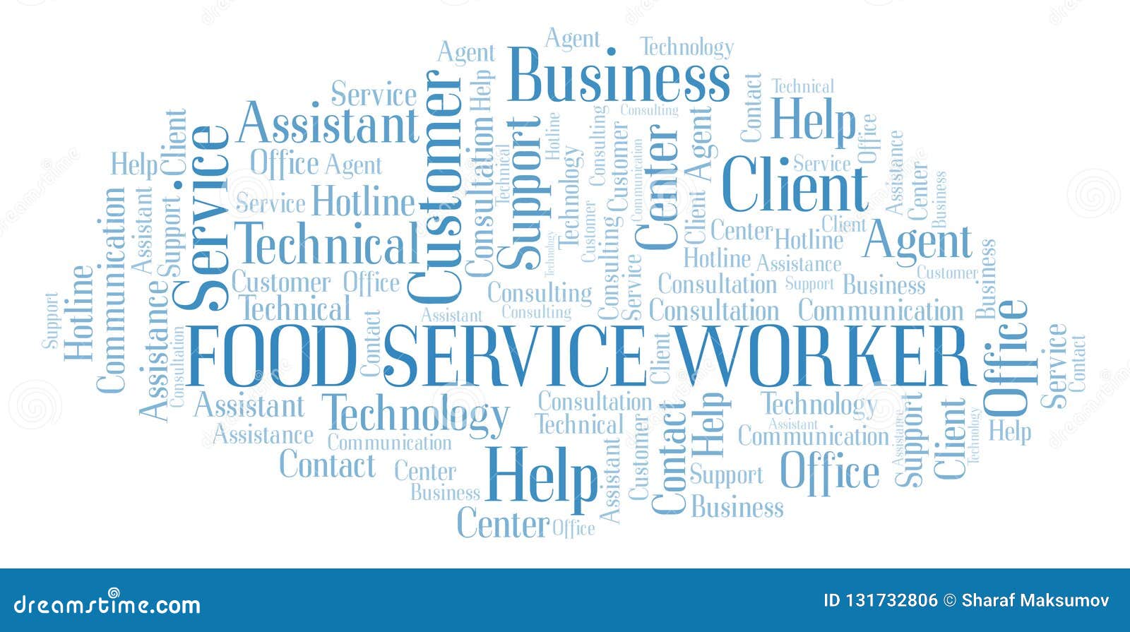 Food Service Worker Word Cloud. Wordcloud Made with Text only Stock ...