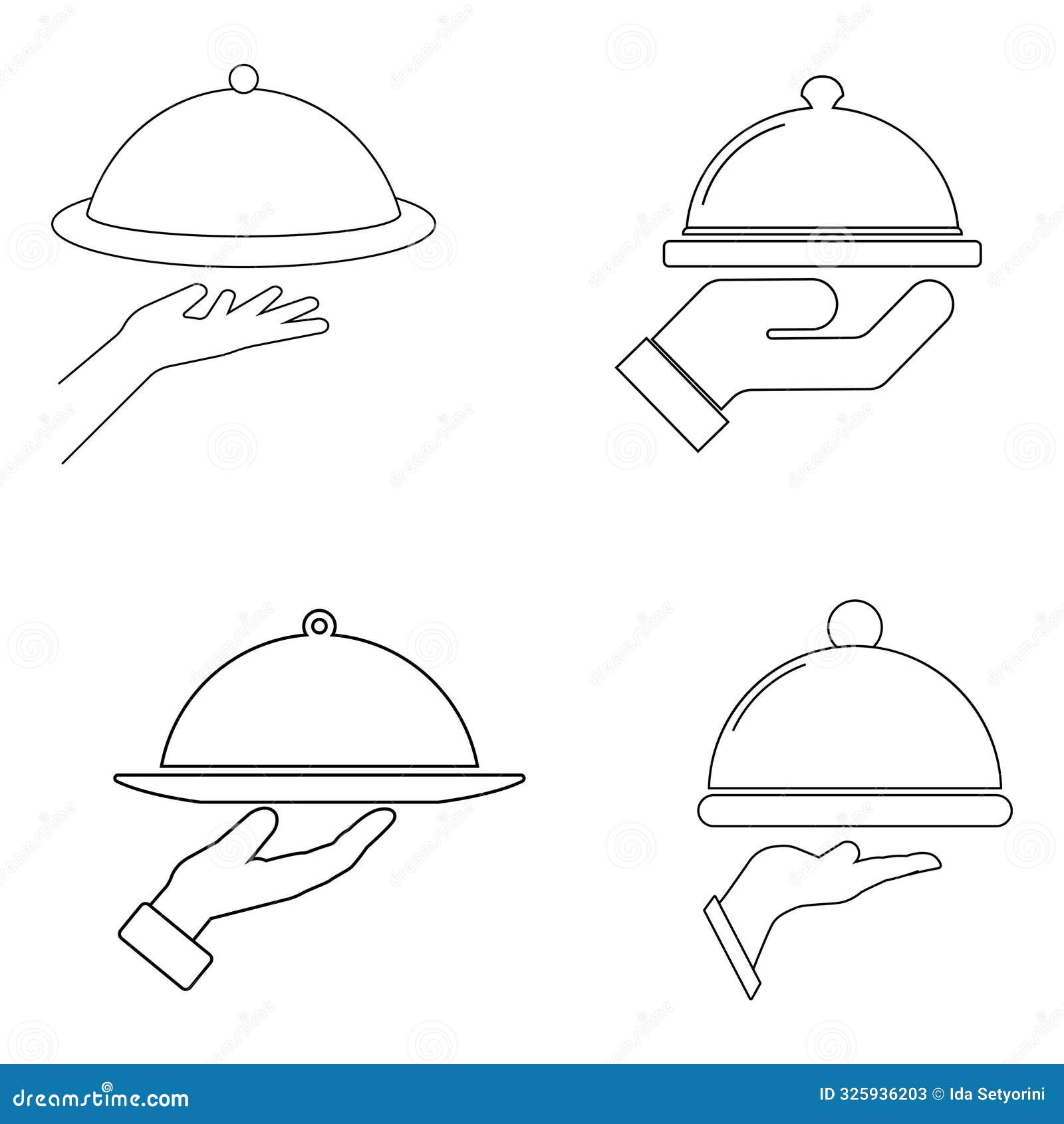 Food-serving Business Line Icons Collection. Restaurant, Cafe, Bistro ...