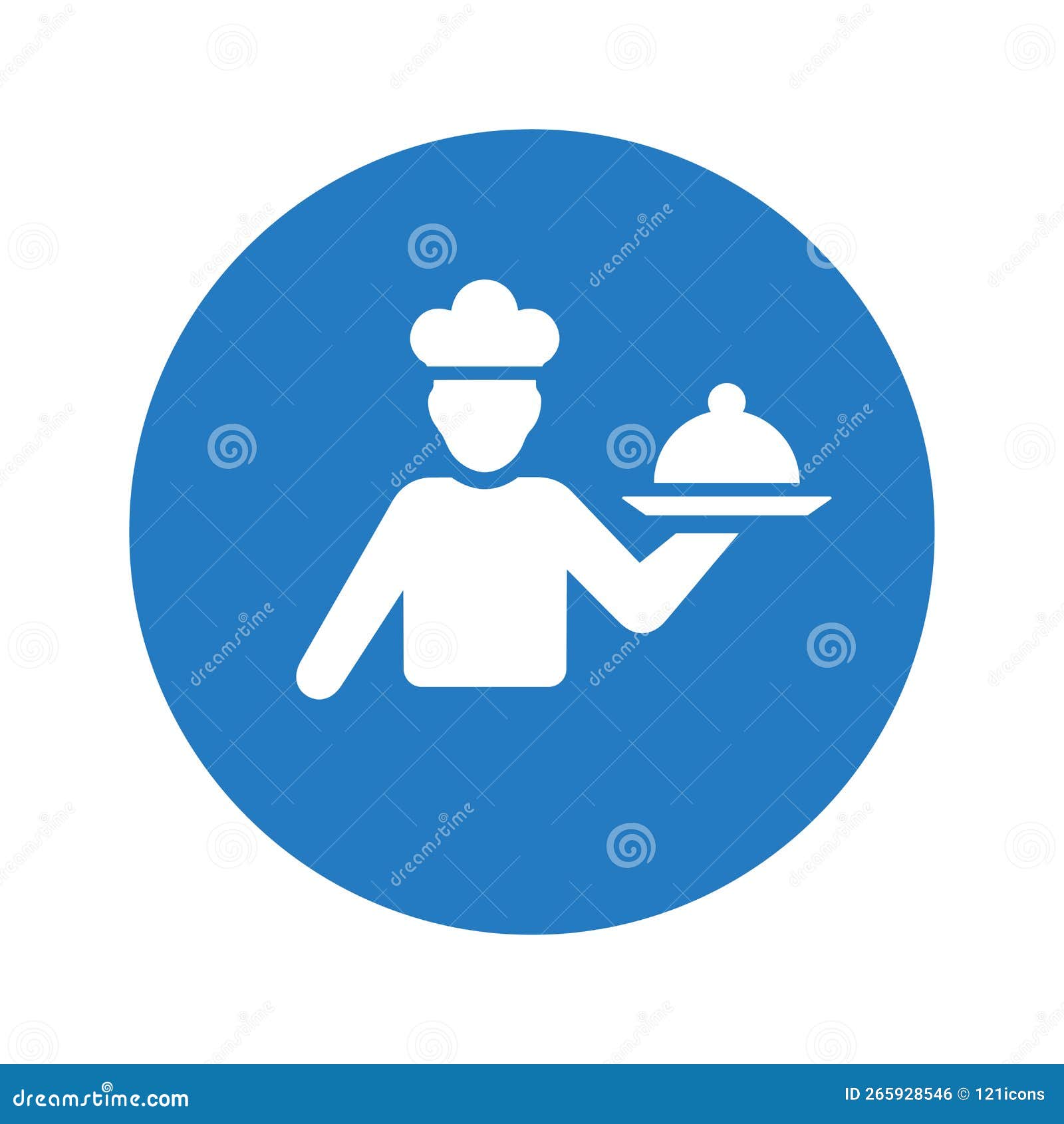 Food serving, waiter icon stock vector. Illustration of food - 265928546