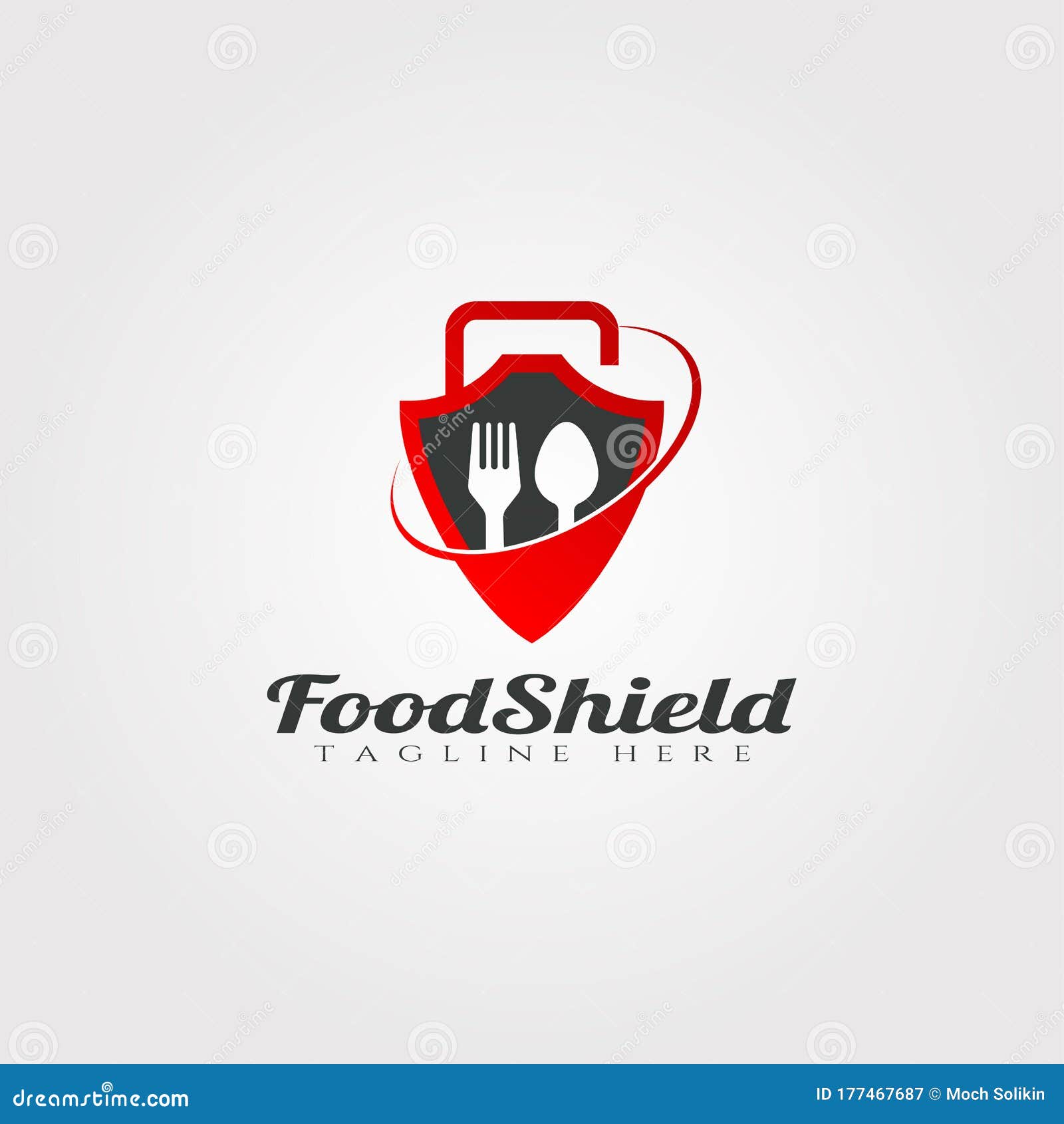 Food Shield Vector Logo Design, Food Icon Stock Vector - Illustration ...
