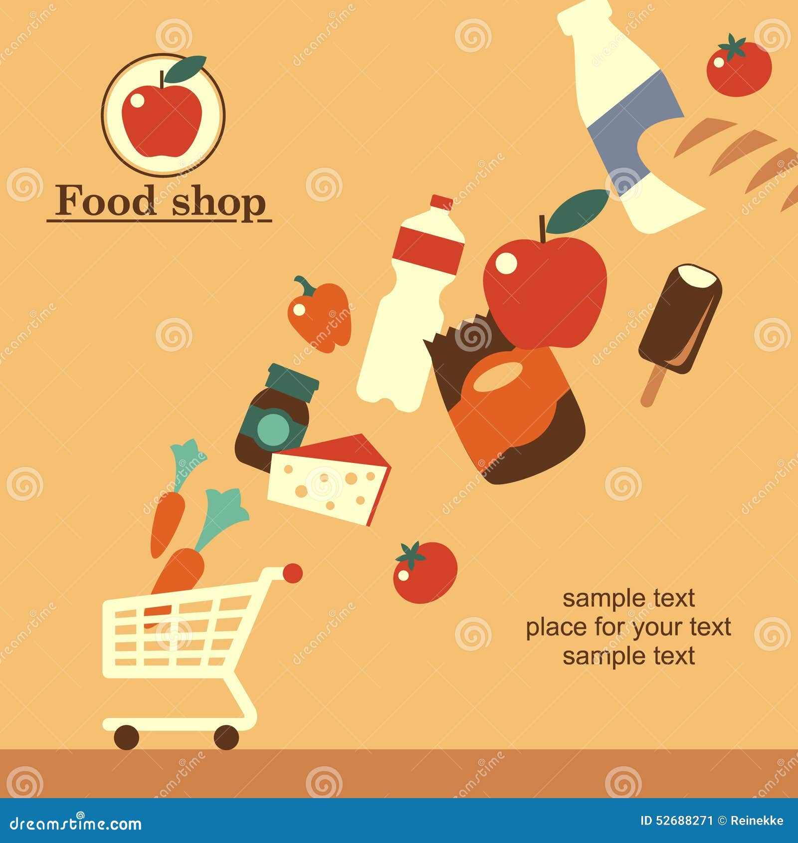 Food shop stock vector. Illustration of design, icon - 52688271