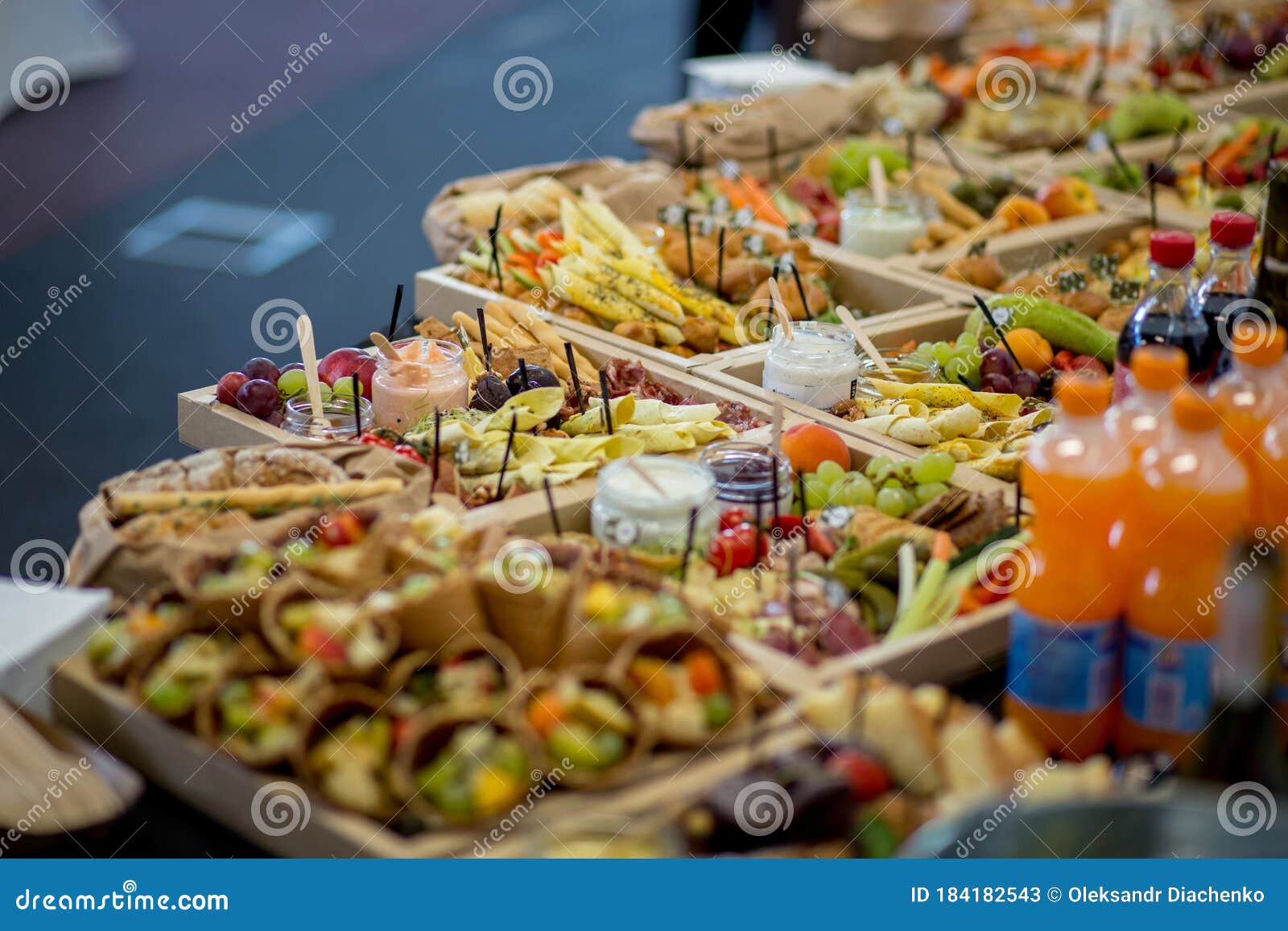 Food and Snacks on the Buffet Table Stock Image - Image of table ...