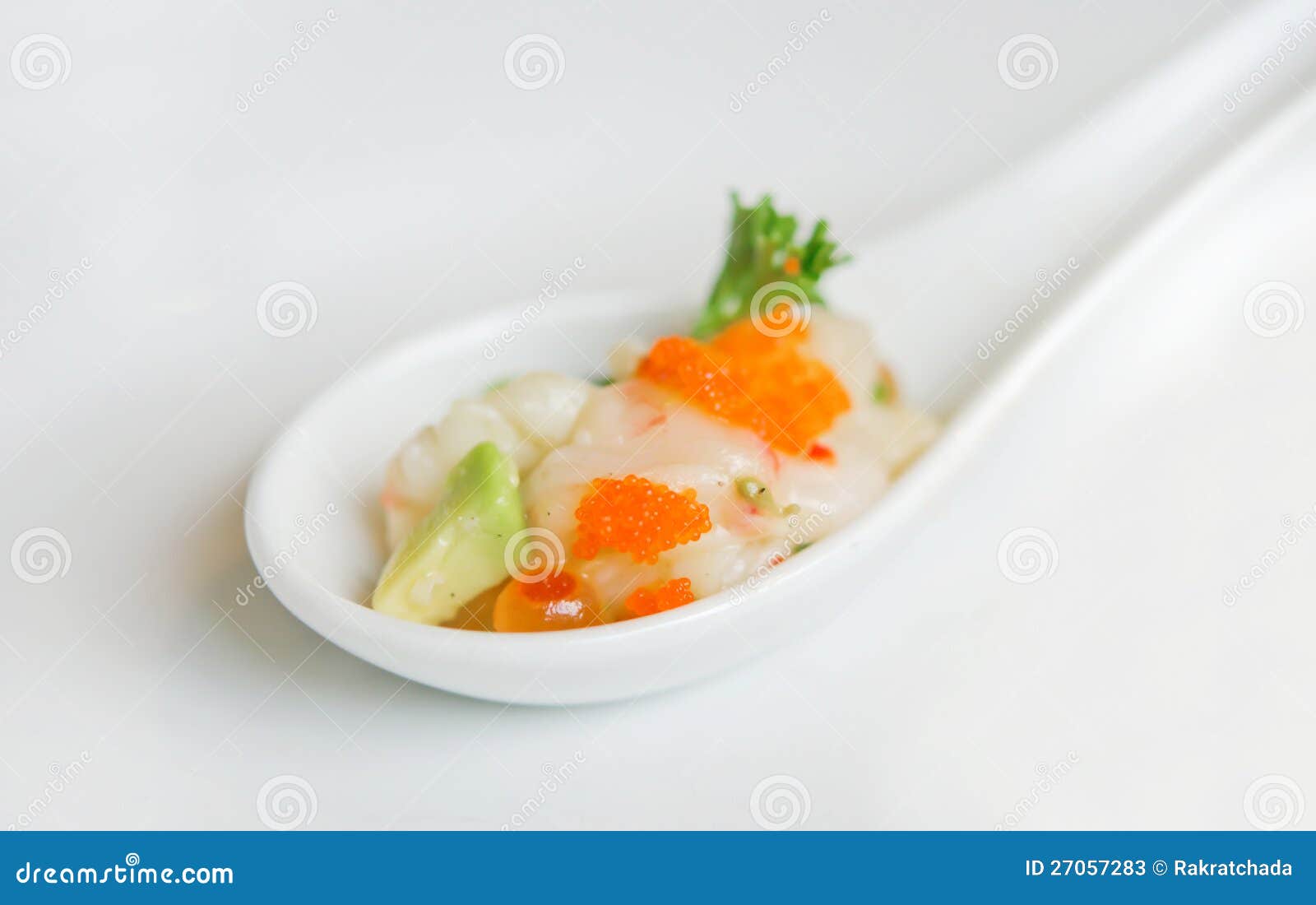 Food in spoon stock image. Image of caviar, spoon, japanese - 27057283