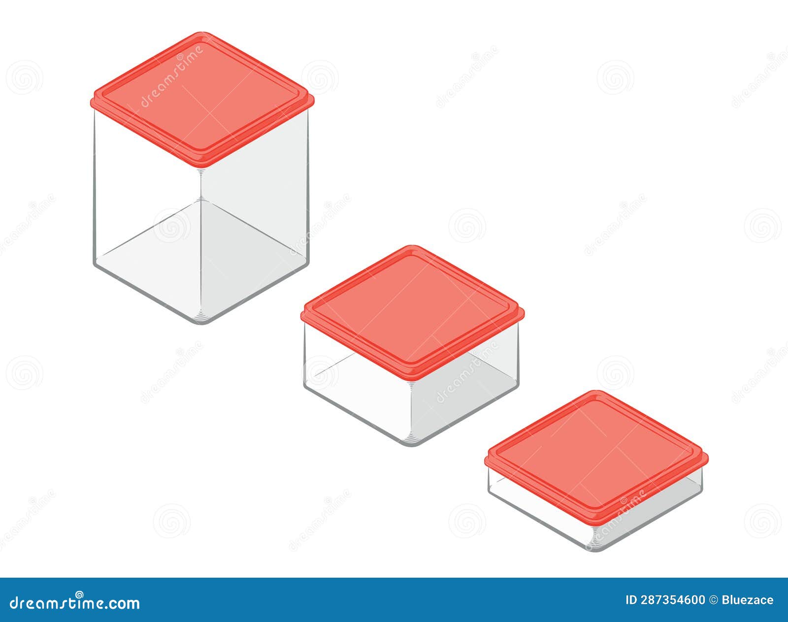 Food Square Box Plastic Takeaway Packaging Stock Vector - Illustration ...