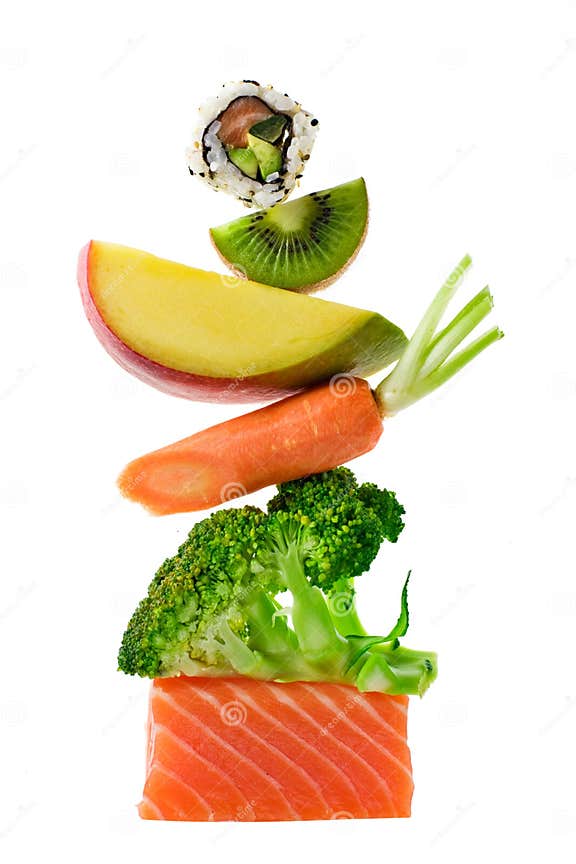Food Stack stock image. Image of white, broccoli, isolated - 26333327