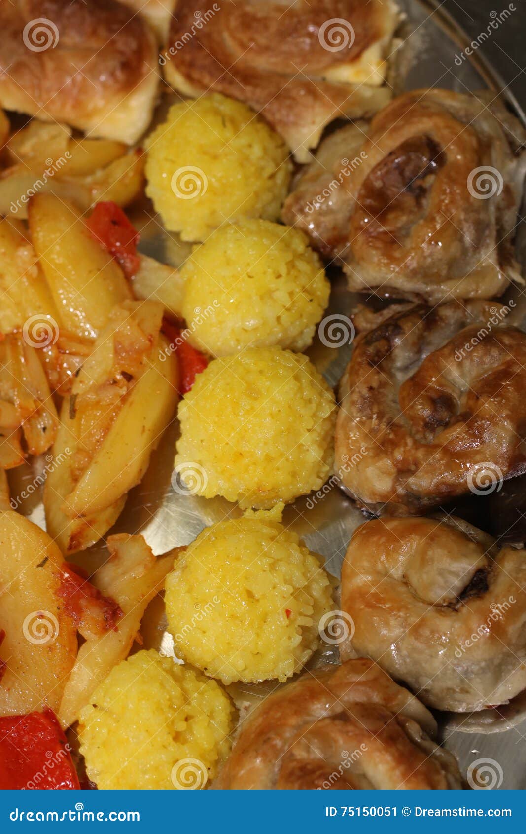 Food stacked up on a plate stock image. Image of served - 75150051