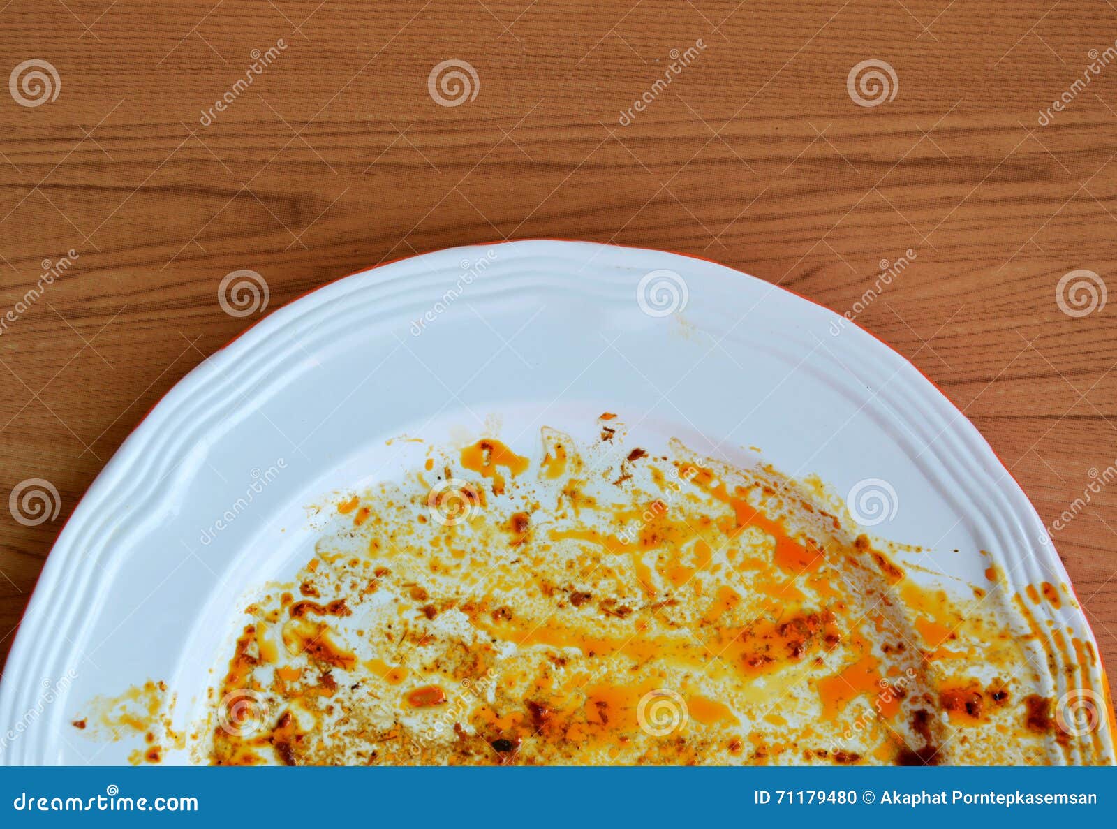 Food stain on white dish stock photo. Image of plate - 71179480