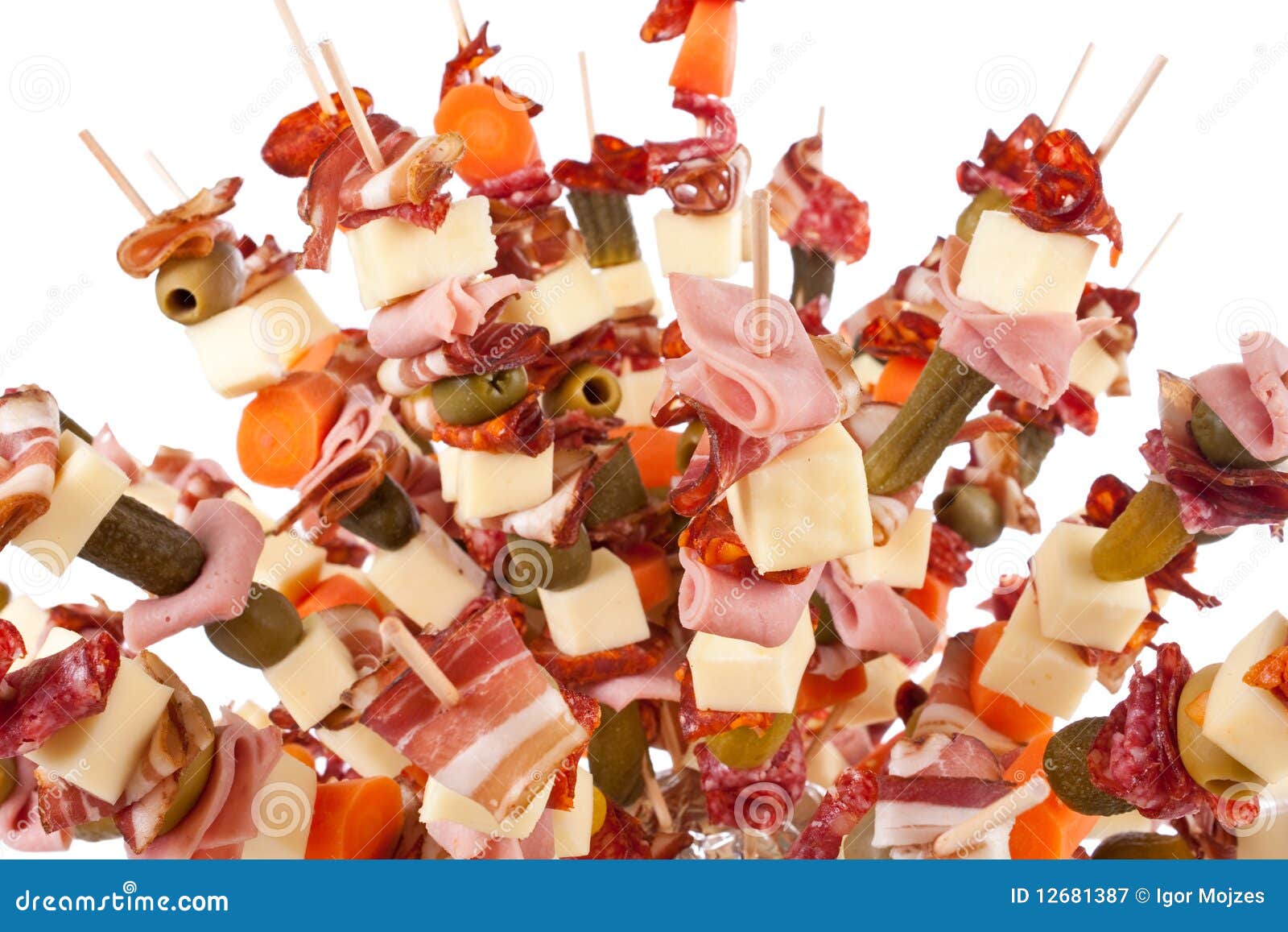 Food on sticks stock image. Image of cucumber, chef, pepper - 12681387