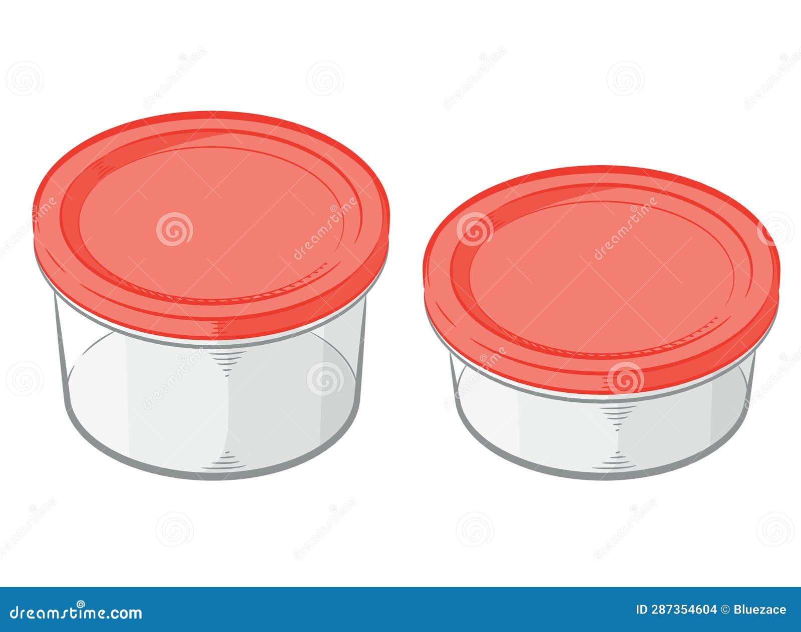 Food Storage Box Round Container Cartoon Stock Vector - Illustration of ...