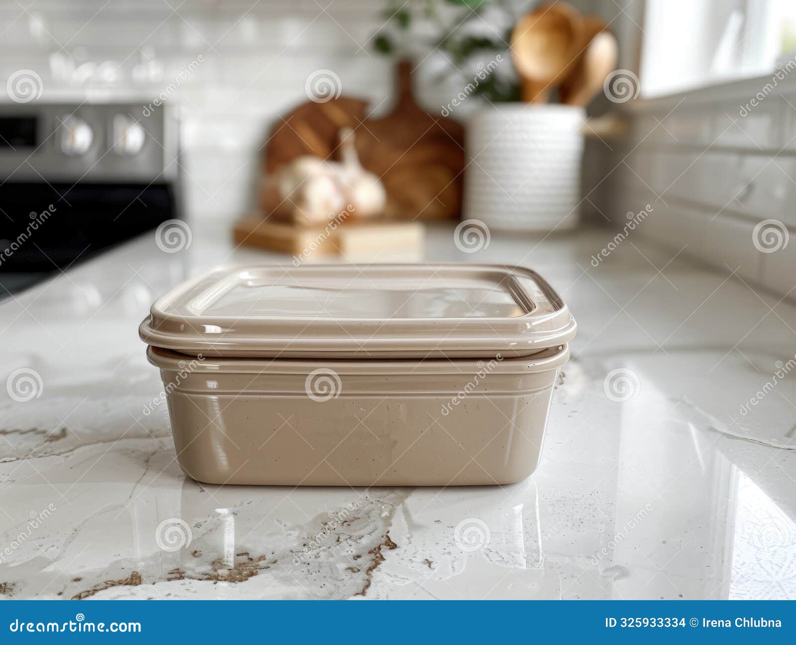Food Storage Containers on Kitchen Counter Stock Illustration ...