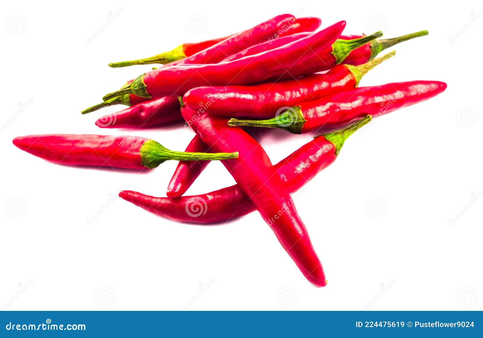 Pepperonis Isolated on White Background Stock Image - Image of green ...