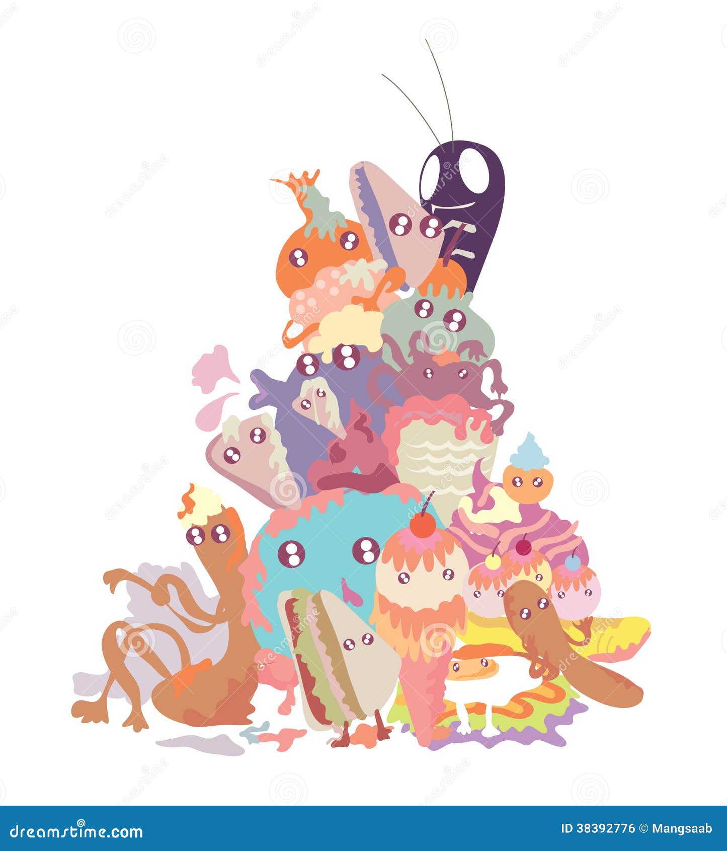 Food sweet monster stock vector. Illustration of background - 38392776