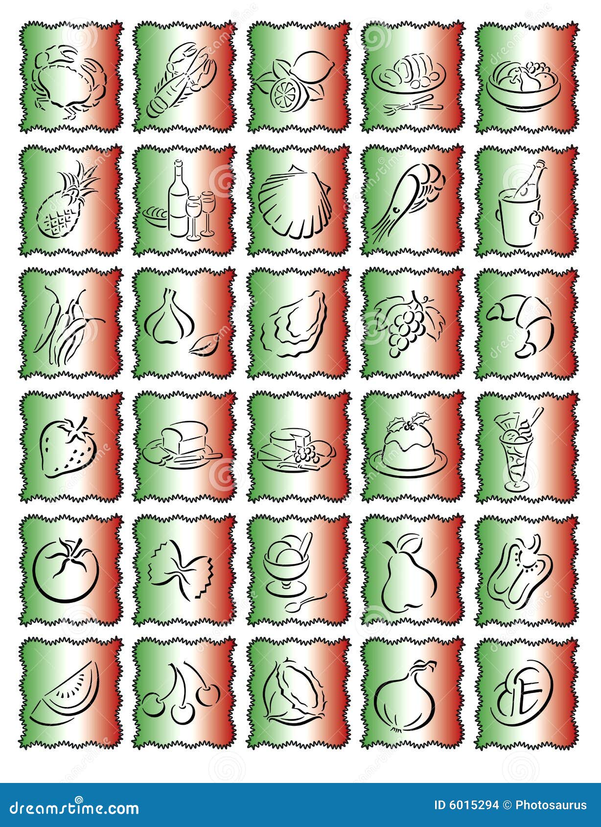 Food symbols italian stock illustration. Illustration of coffee - 6015294