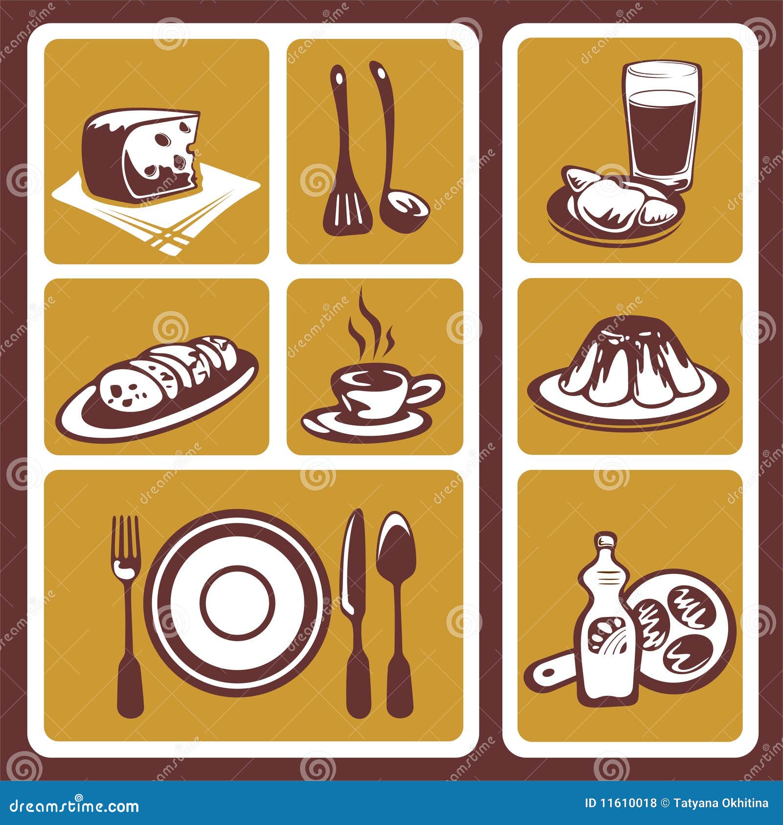 Food symbols set stock vector. Illustration of plug, cake - 11610018