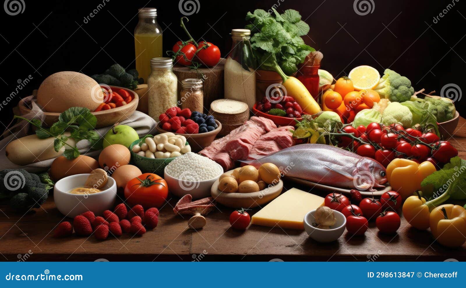 Food on the Table. Complete Ration Stock Image - Image of recipes ...