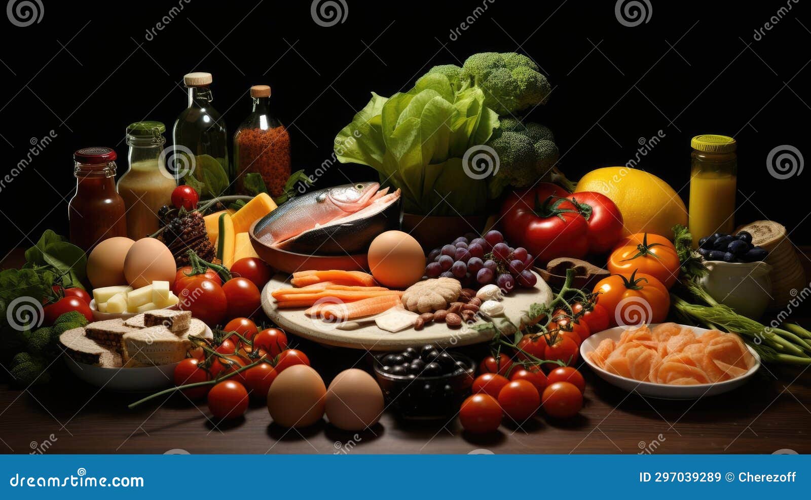 Food on the Table. Complete Ration Stock Image - Image of healthy ...