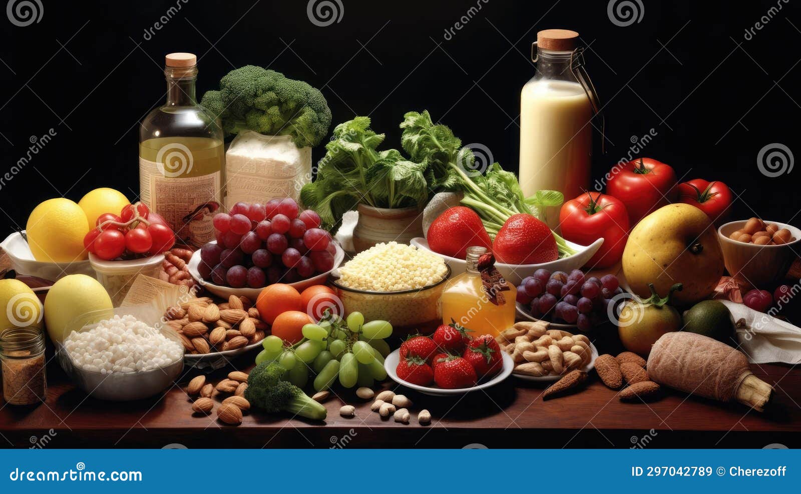Food on the Table. Complete Ration Stock Image - Image of natural ...