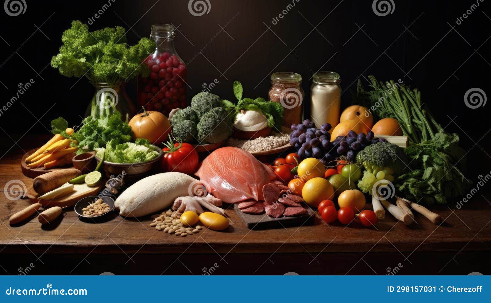 Food on the Table. Complete Ration Stock Illustration - Illustration of ...