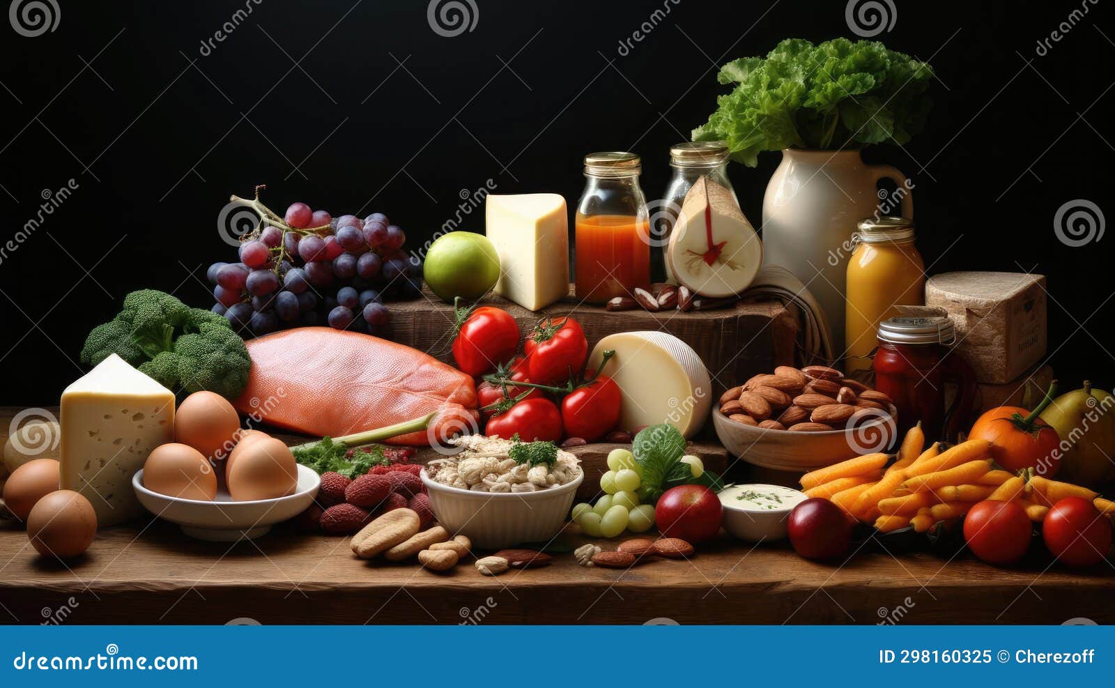 Food on the Table. Complete Ration Stock Illustration - Illustration of ...