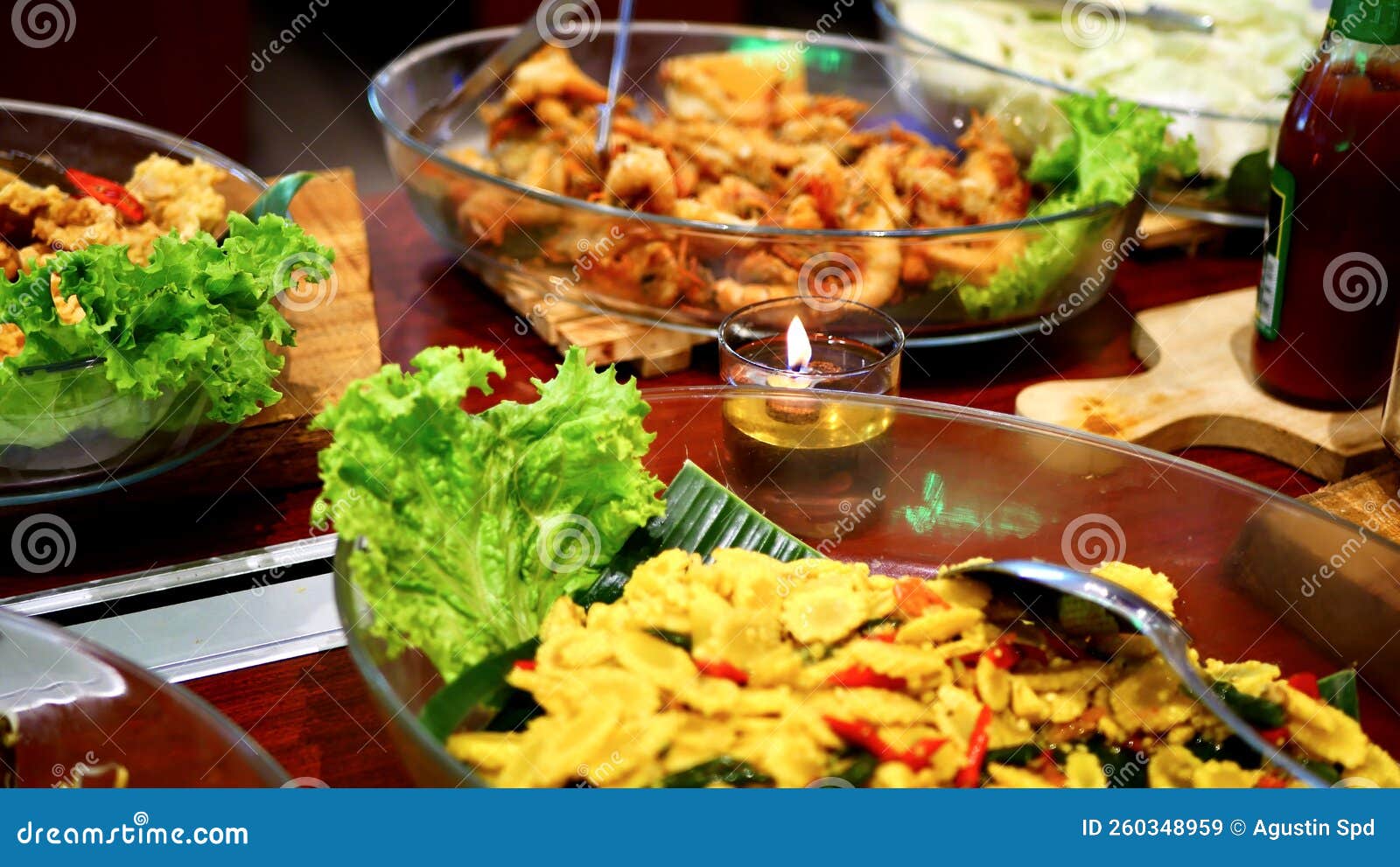 Food on the Table Ready To Eat Dinner in the Restaurant Buffet Stock ...