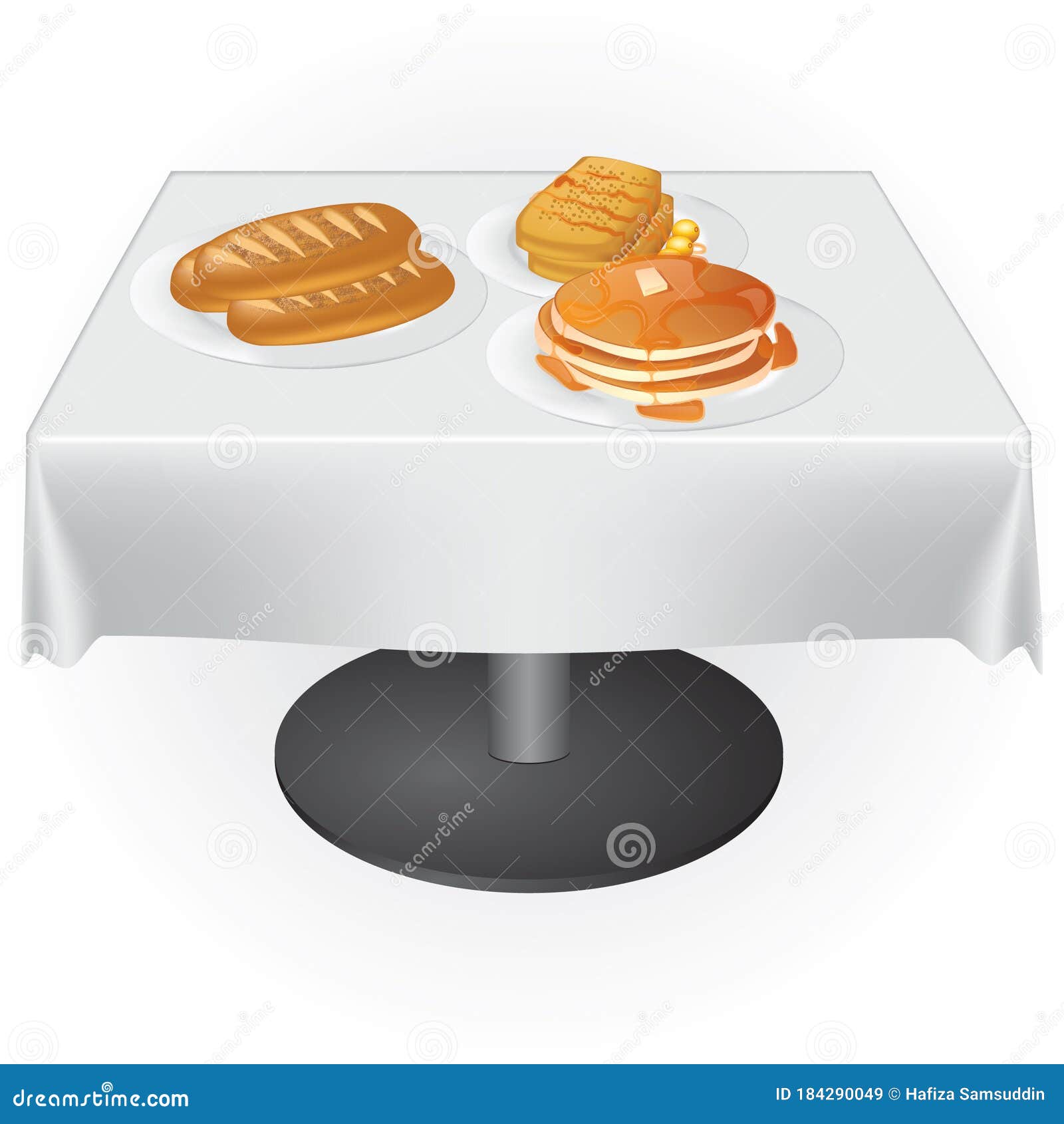 Food on Table. Vector Illustration Decorative Background Design Stock ...