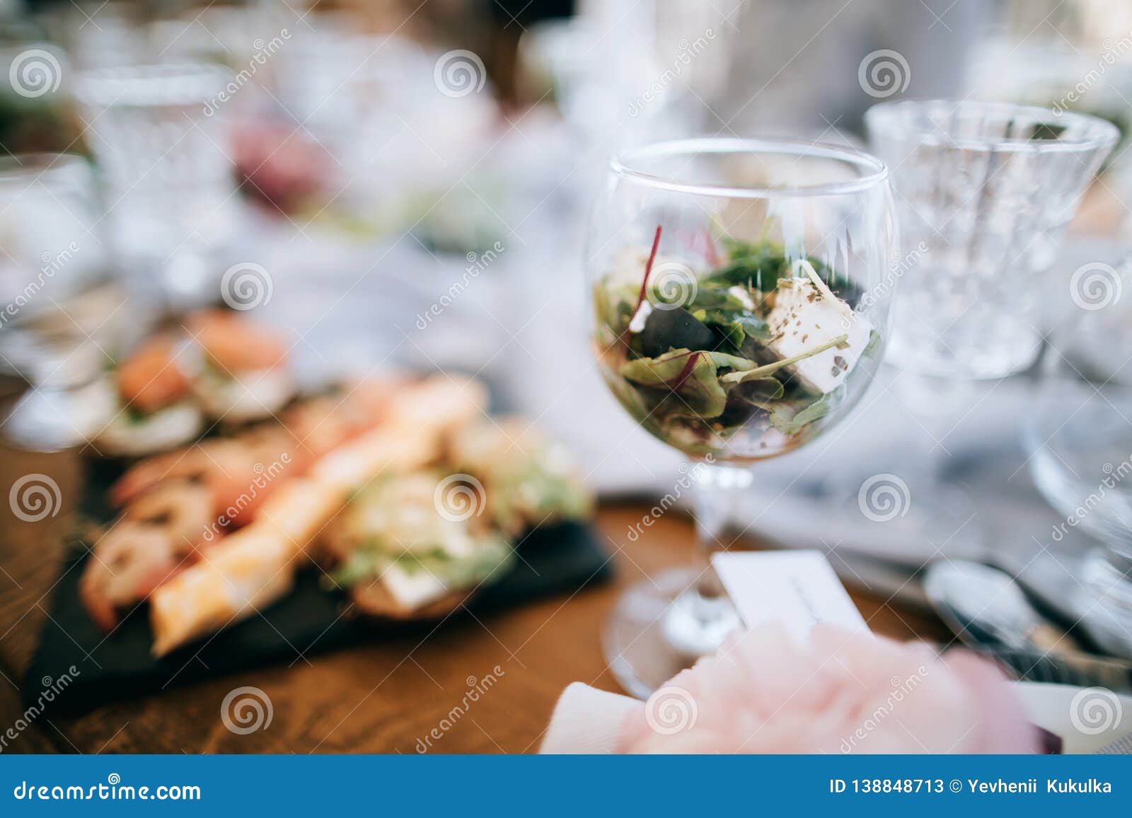 Food on the Tables. Catering Service Stock Image - Image of salad ...