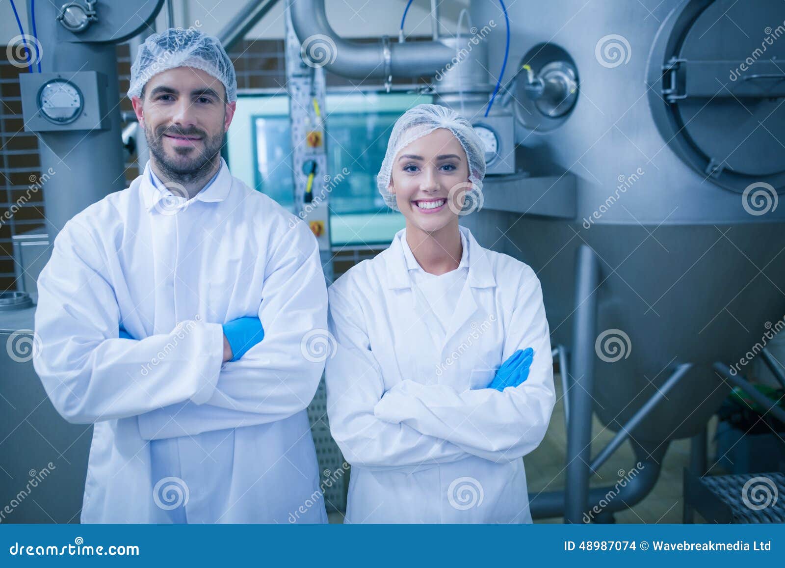 Food Technicians Smiling at Camera Stock Photo - Image of adult, food ...