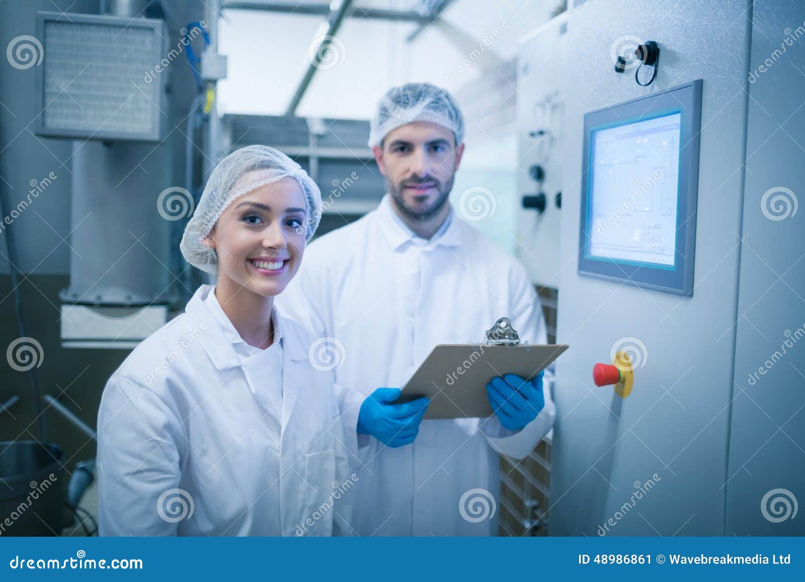 Food Technicians Working Together Stock Image - Image of hair, safety ...