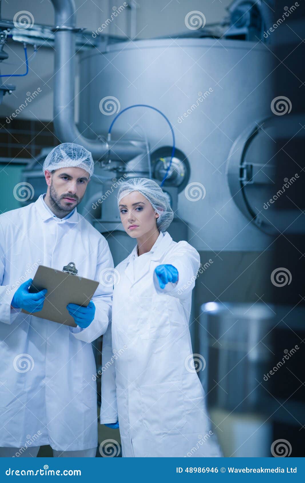 Food Technicians Working Together Stock Photo - Image of suit, storage ...