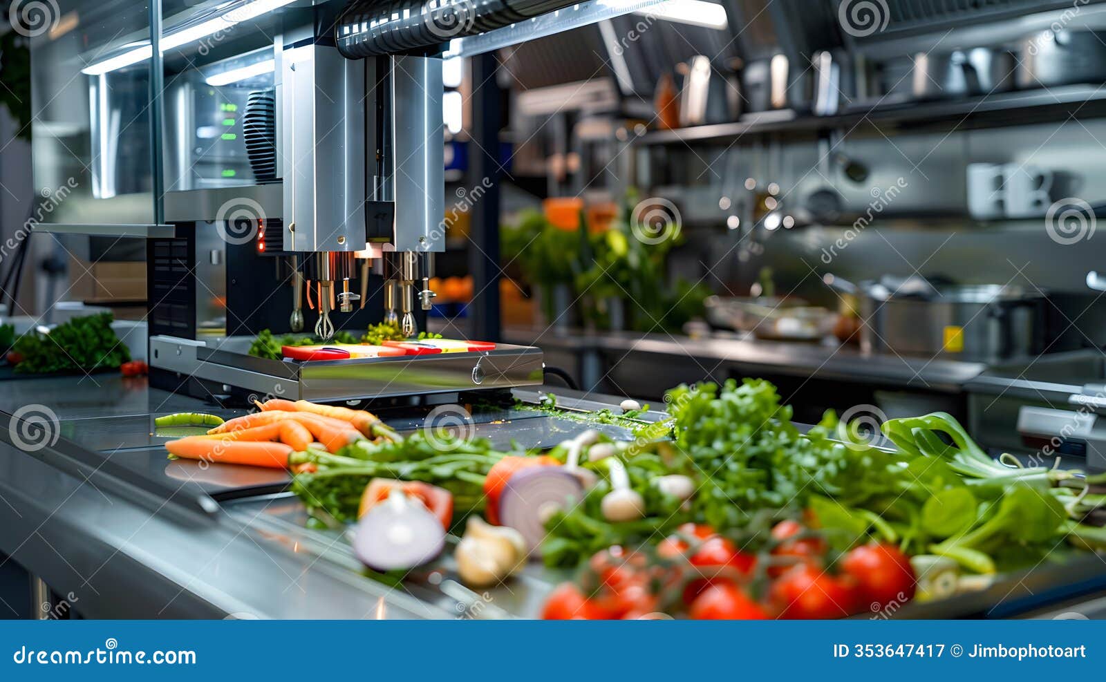 Food Technology, Automated Machine Slicing Vegetables with Precision ...