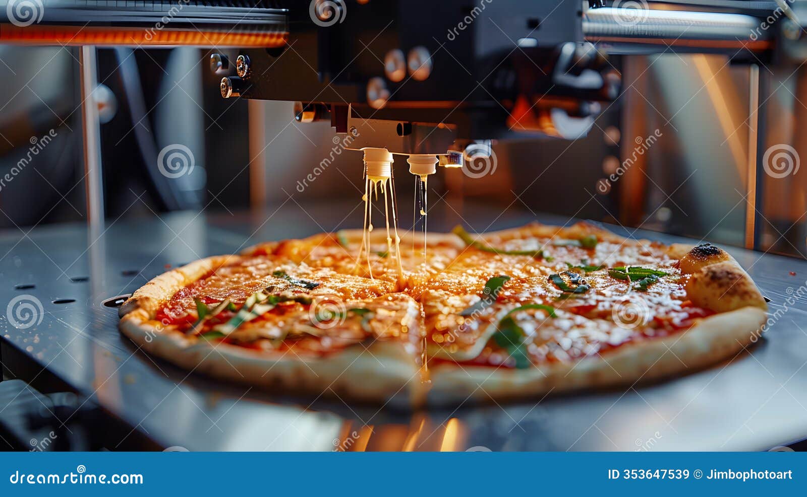 Food Technology, Close-up of a 3D Printer Creating a Slice of Pizza ...
