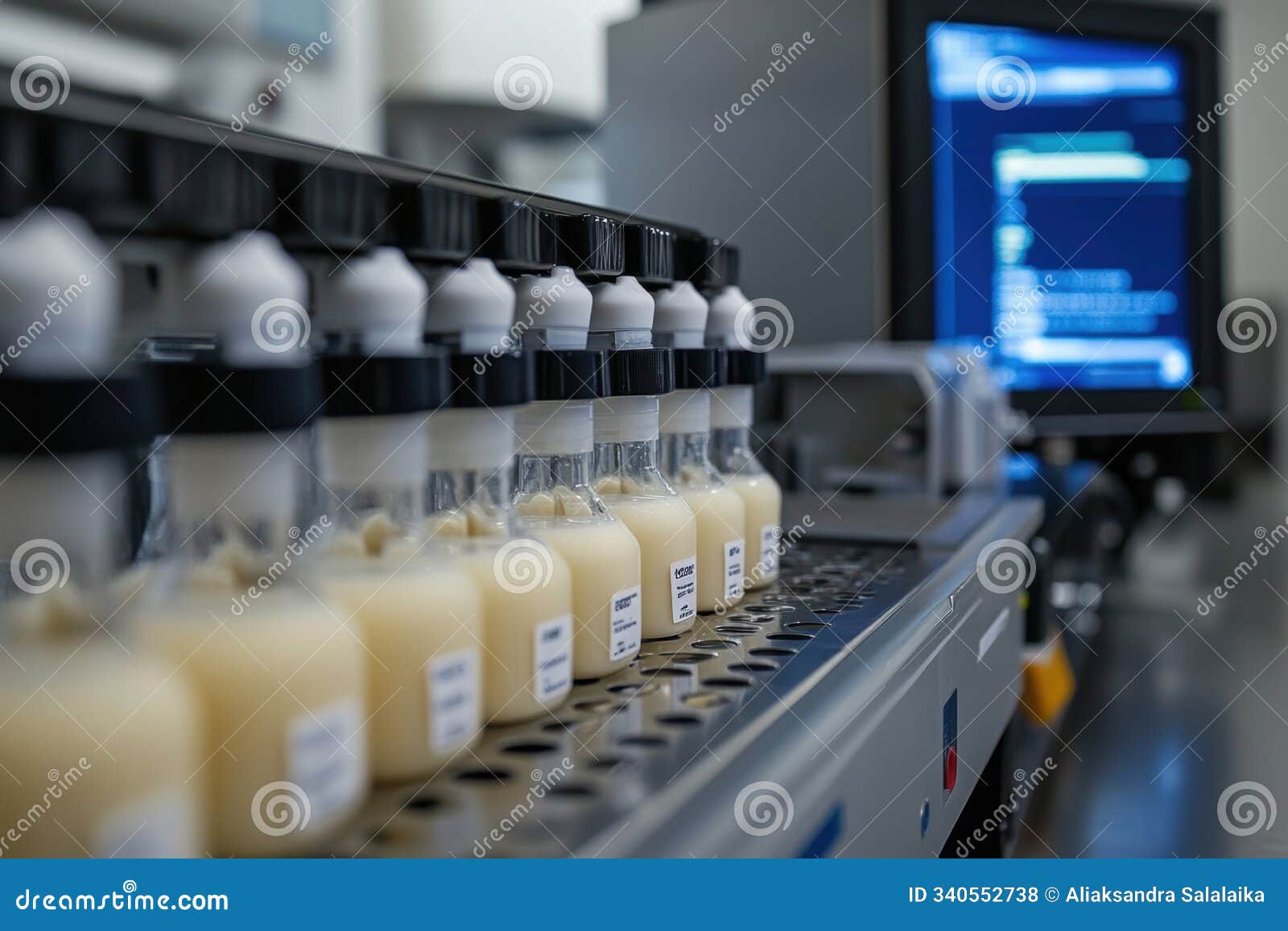 Food Testing Laboratory, a Lab Setup with Milk Samples for Protein ...
