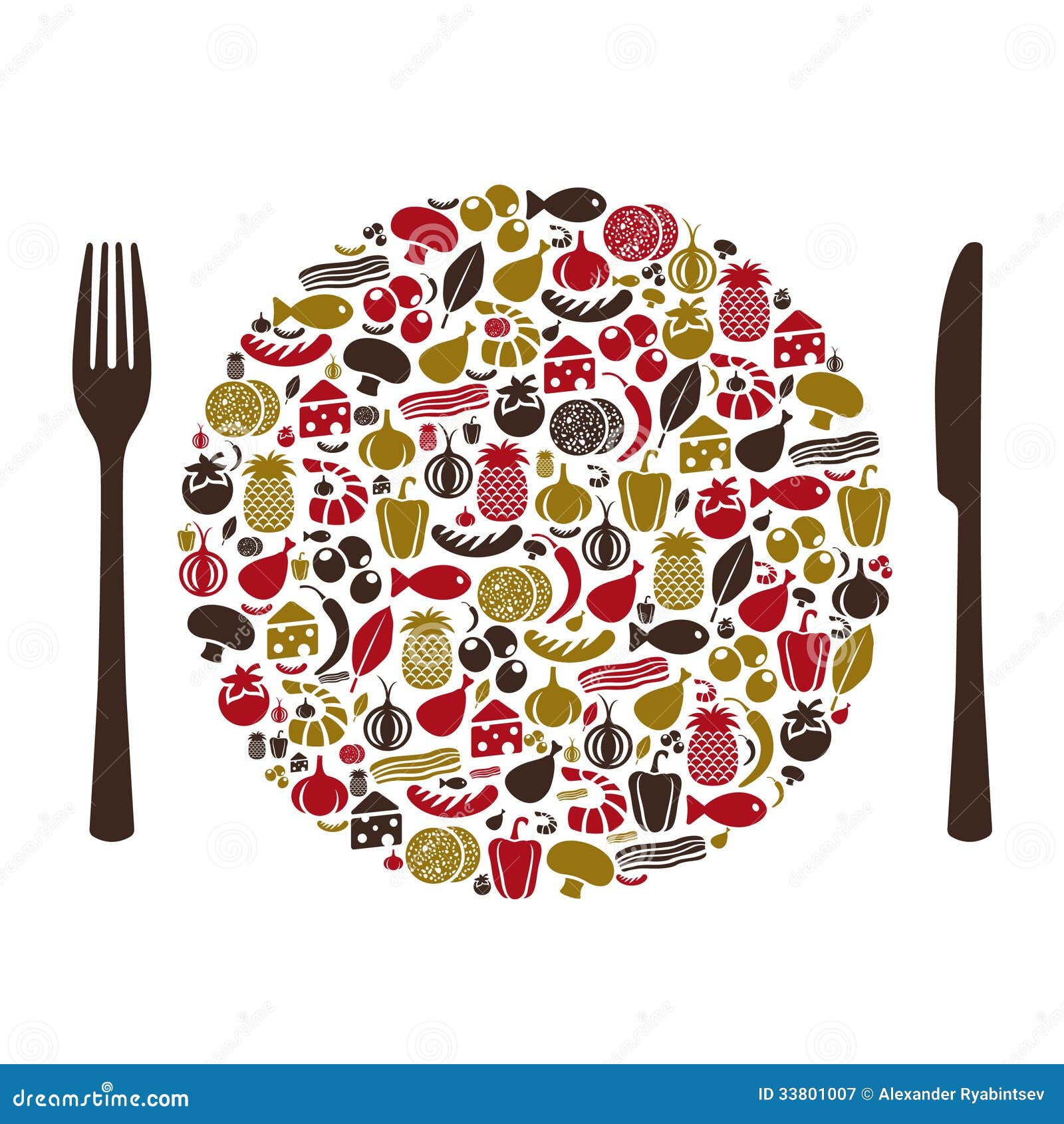 Food theme abstract stock vector. Illustration of concept - 33801007