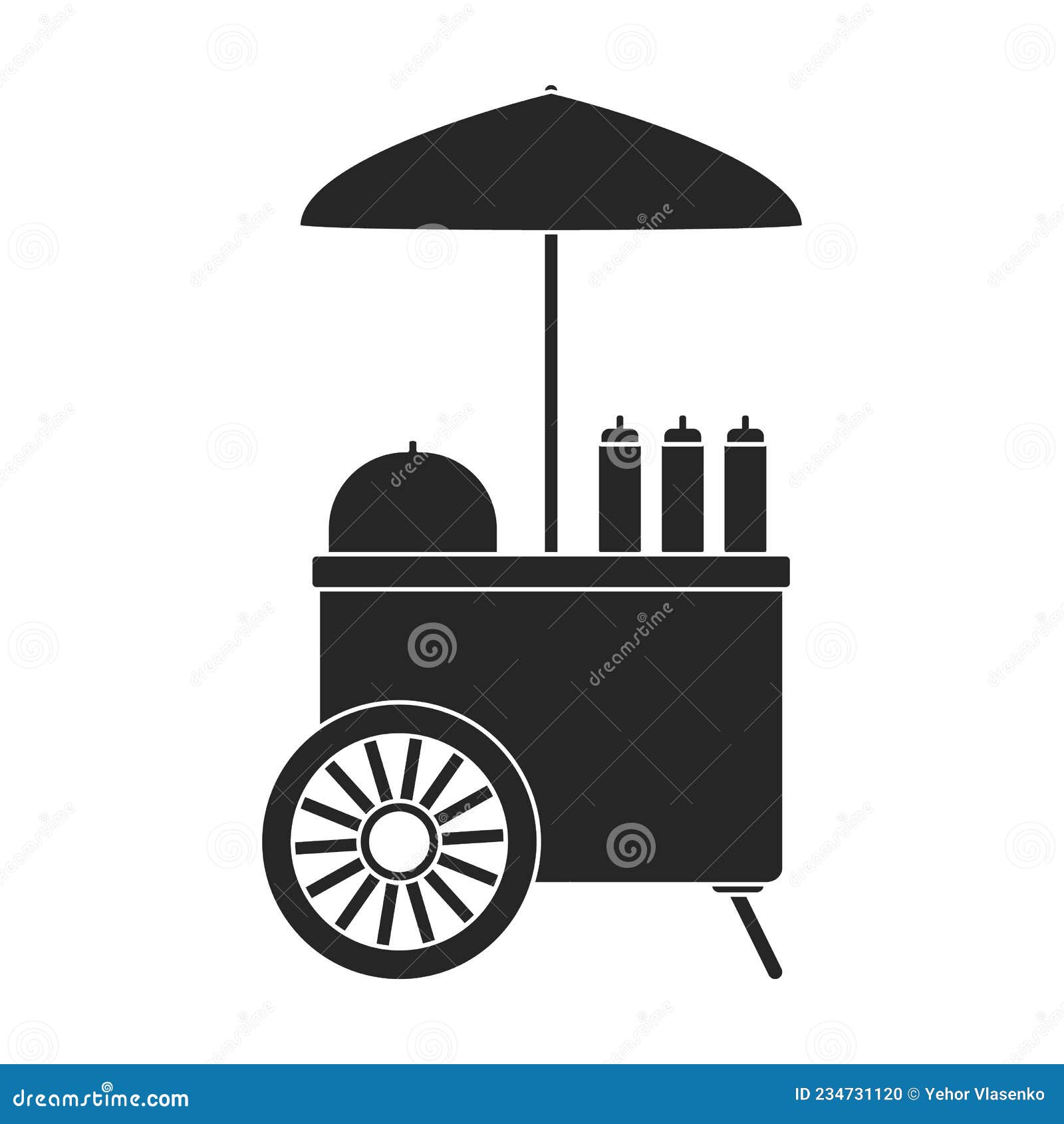 Food Trailer Vector Icon.Black Vector Icon Isolated on White Background ...