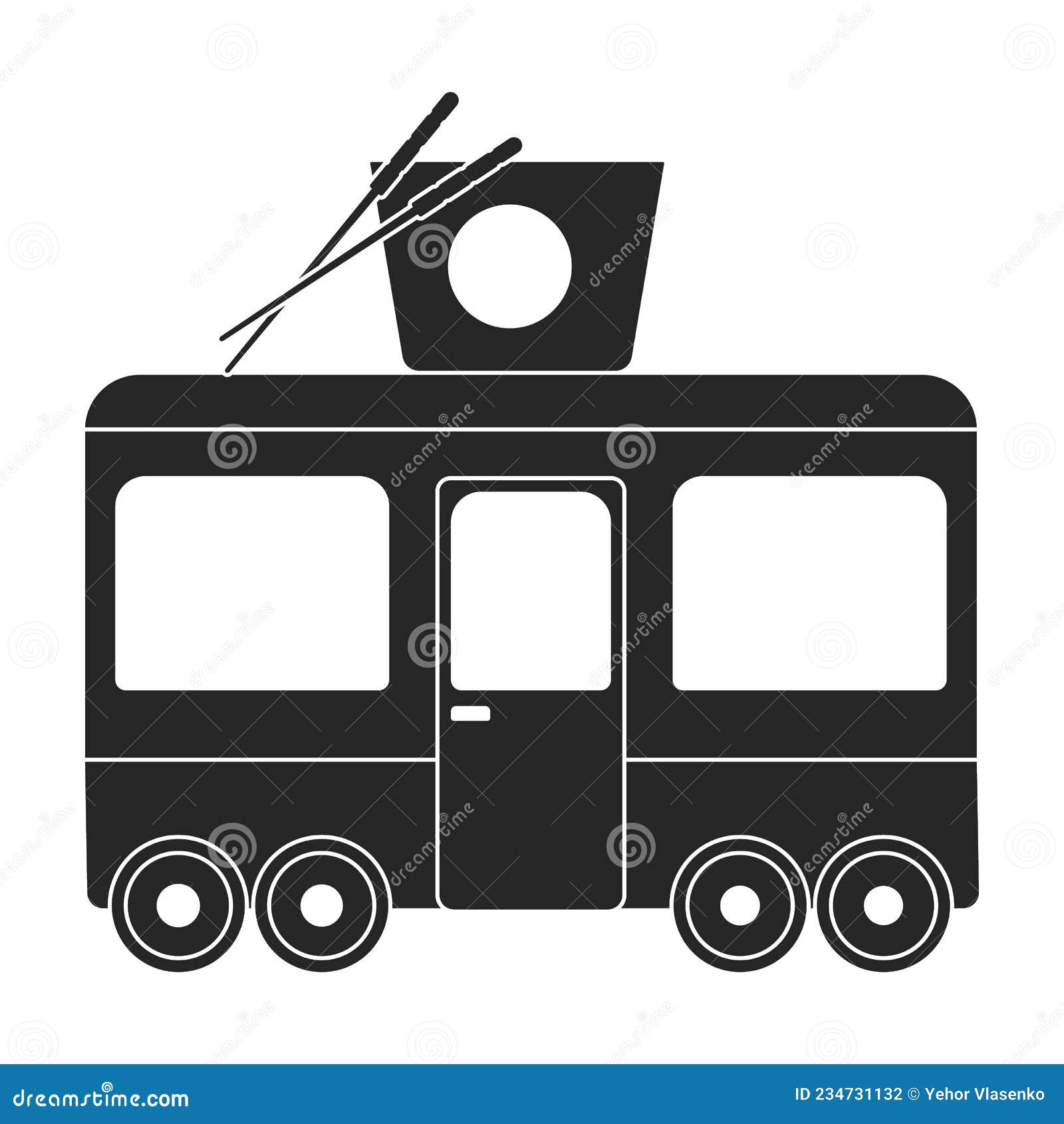 Food Trailer Vector Icon.Black Vector Icon Isolated on White Background ...