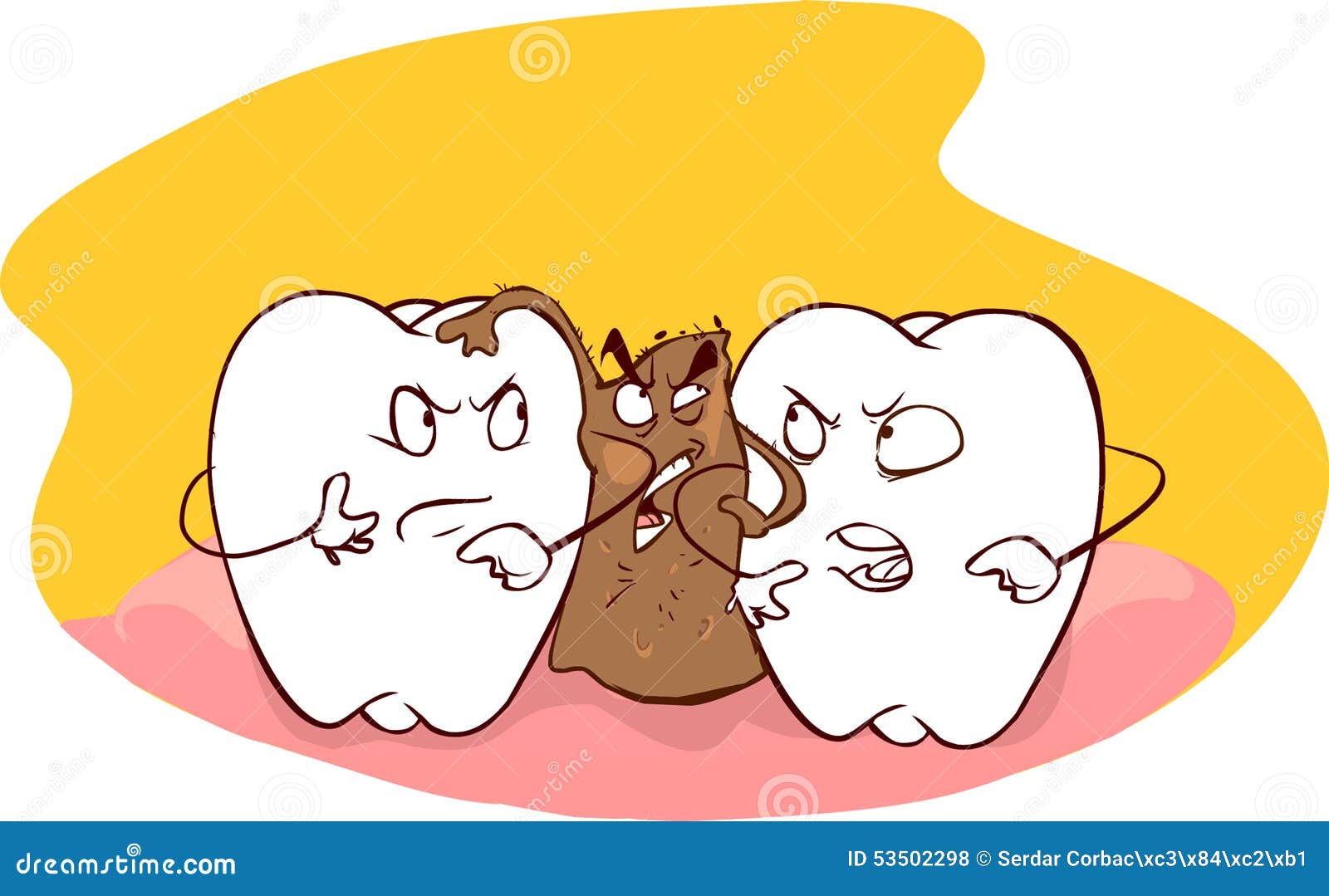 Food trapped between teeth stock vector. Illustration of cementum ...