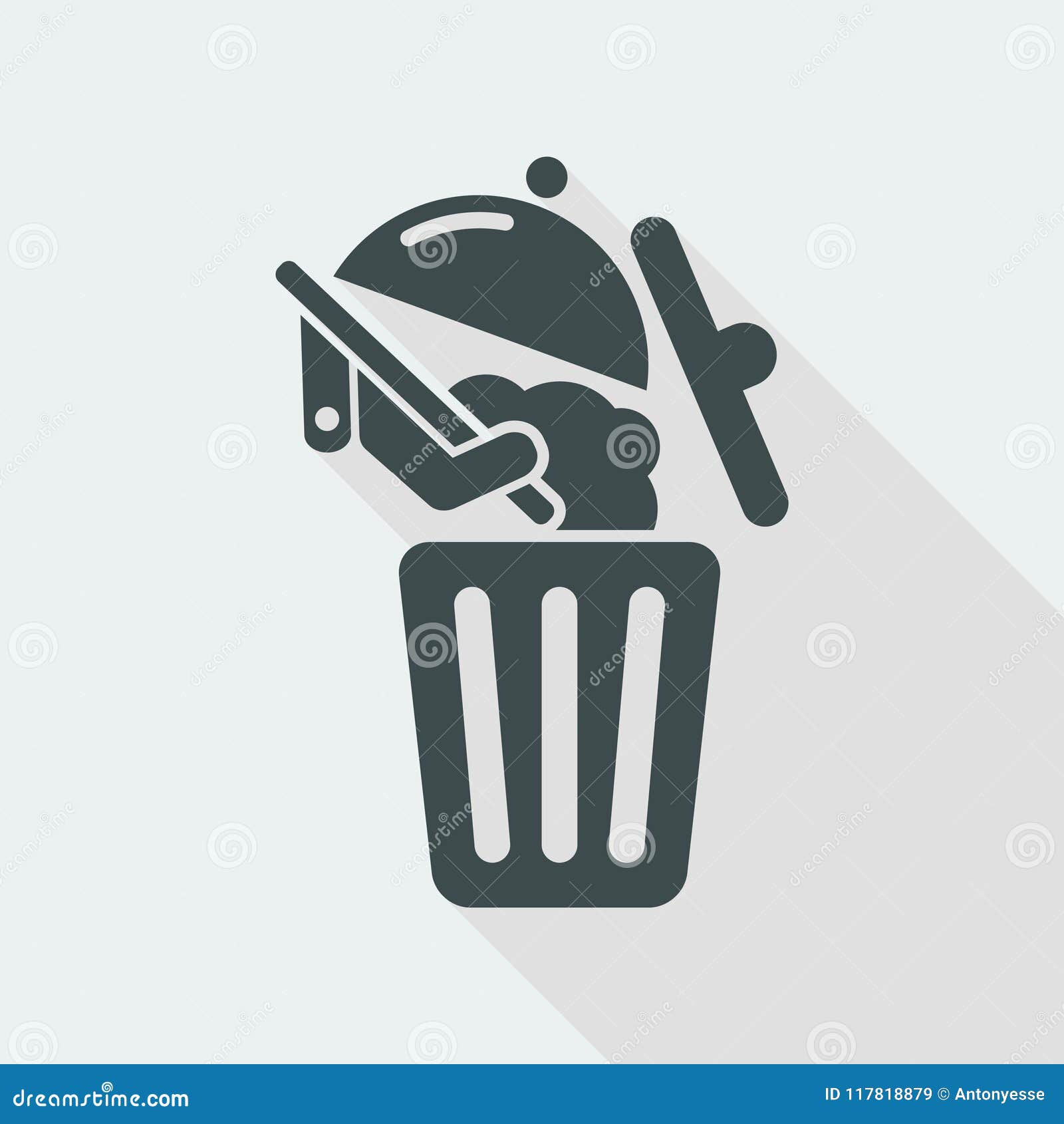 Food trash icon stock vector. Illustration of dustbin - 117818879