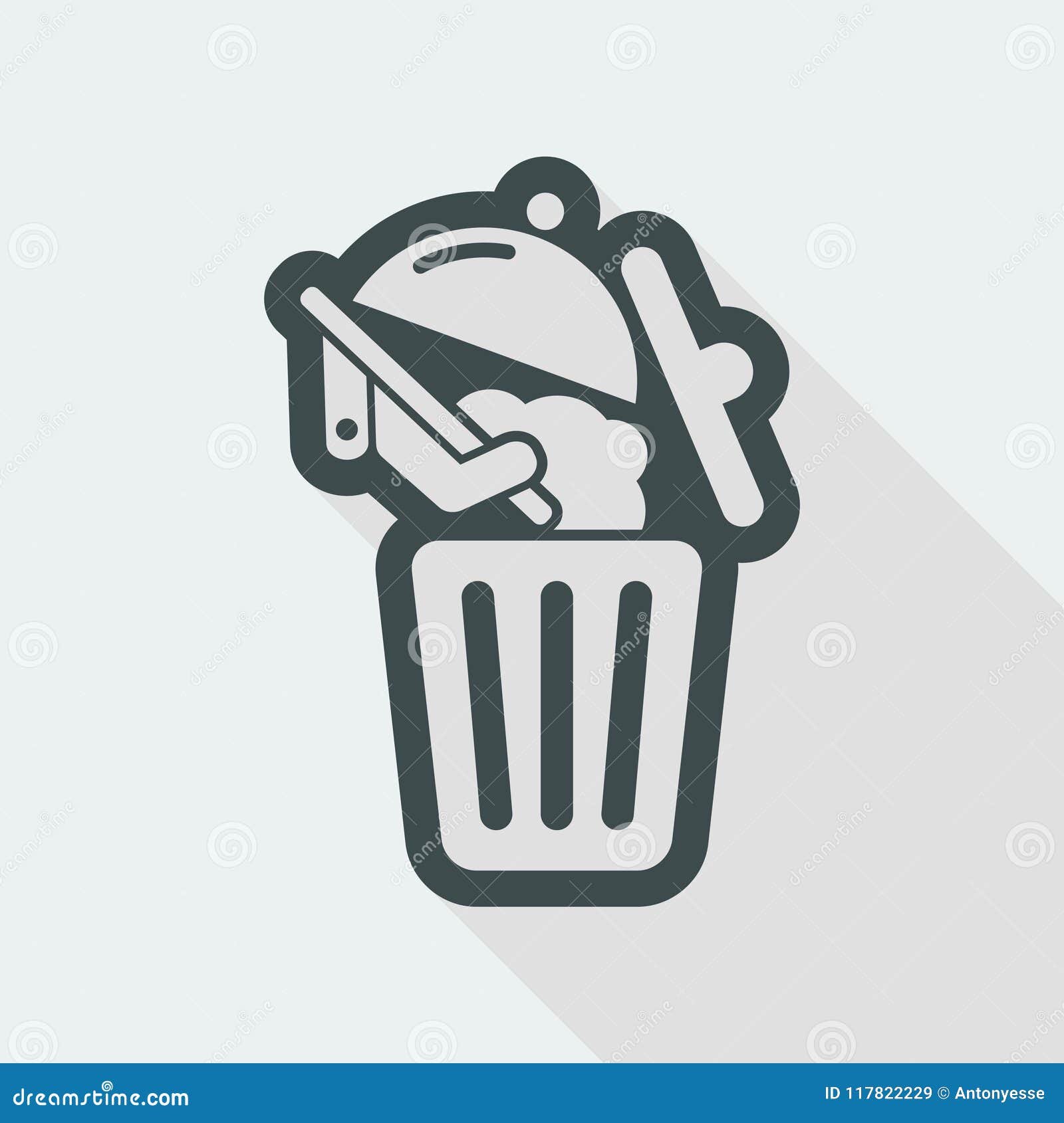 Food trash icon stock vector. Illustration of food, garbage - 117822229