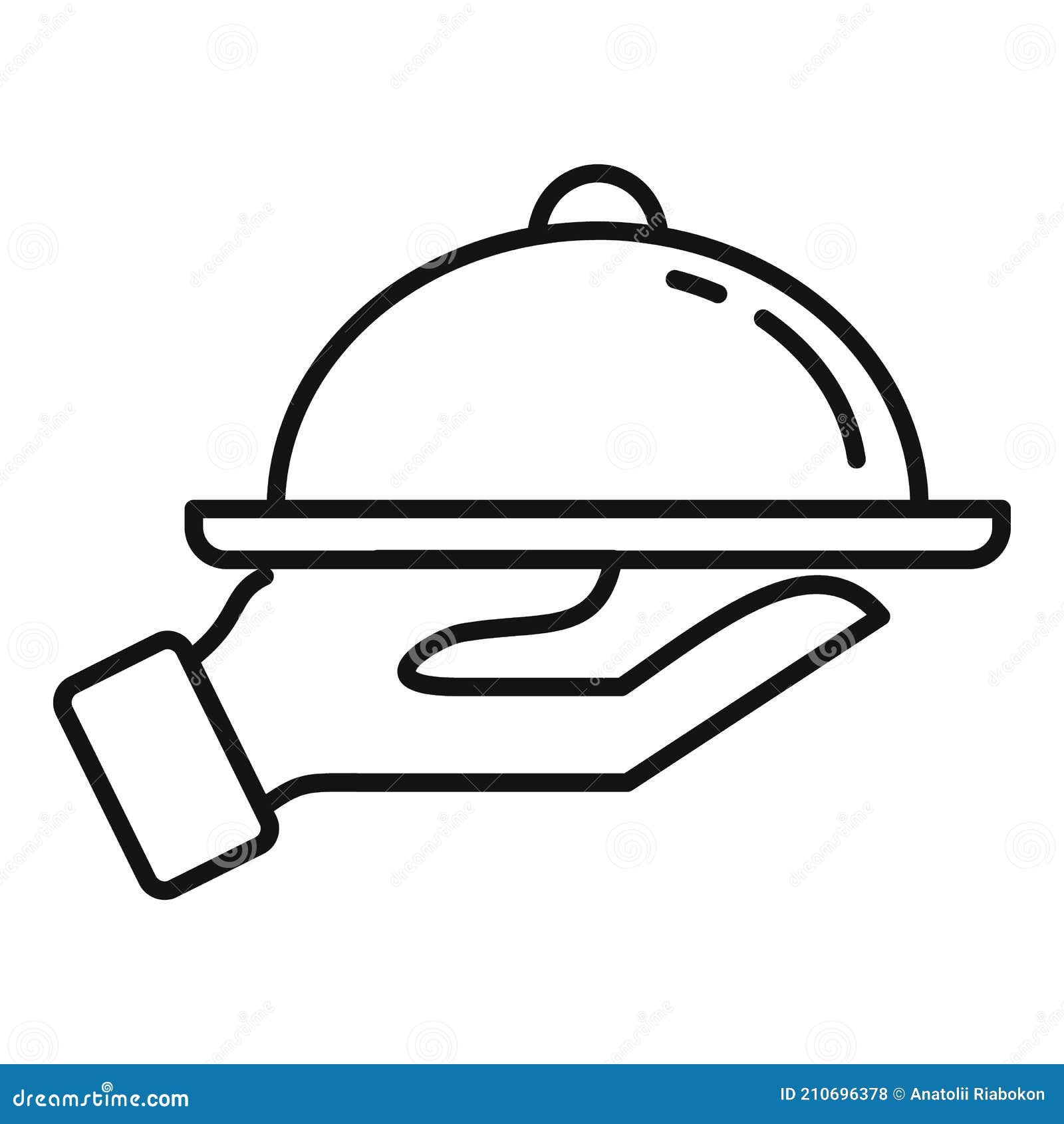 Food Tray Icon, Outline Style Stock Vector - Illustration of elegant ...