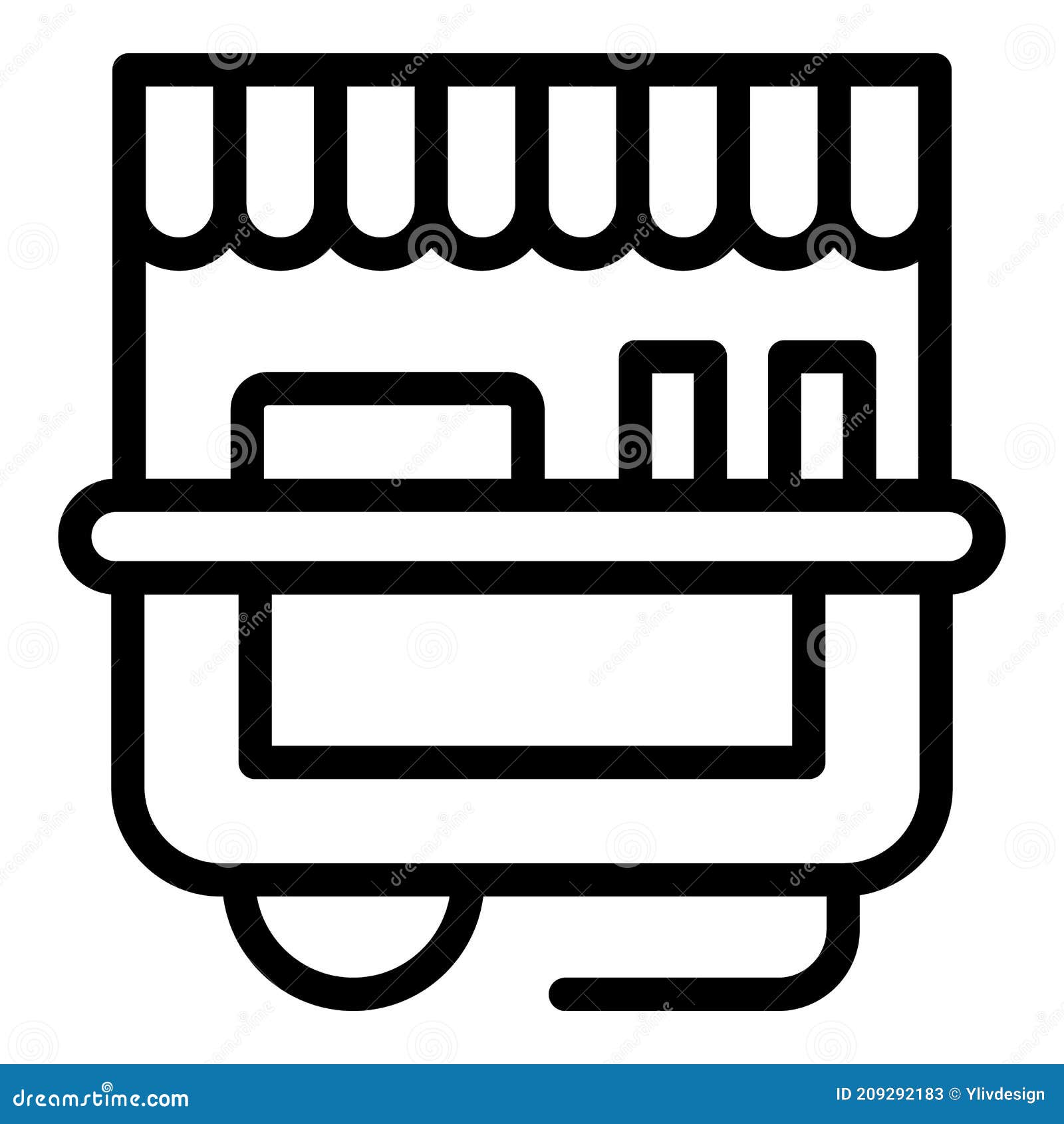 Food Trolley Icon, Outline Style Stock Vector - Illustration of cooking ...