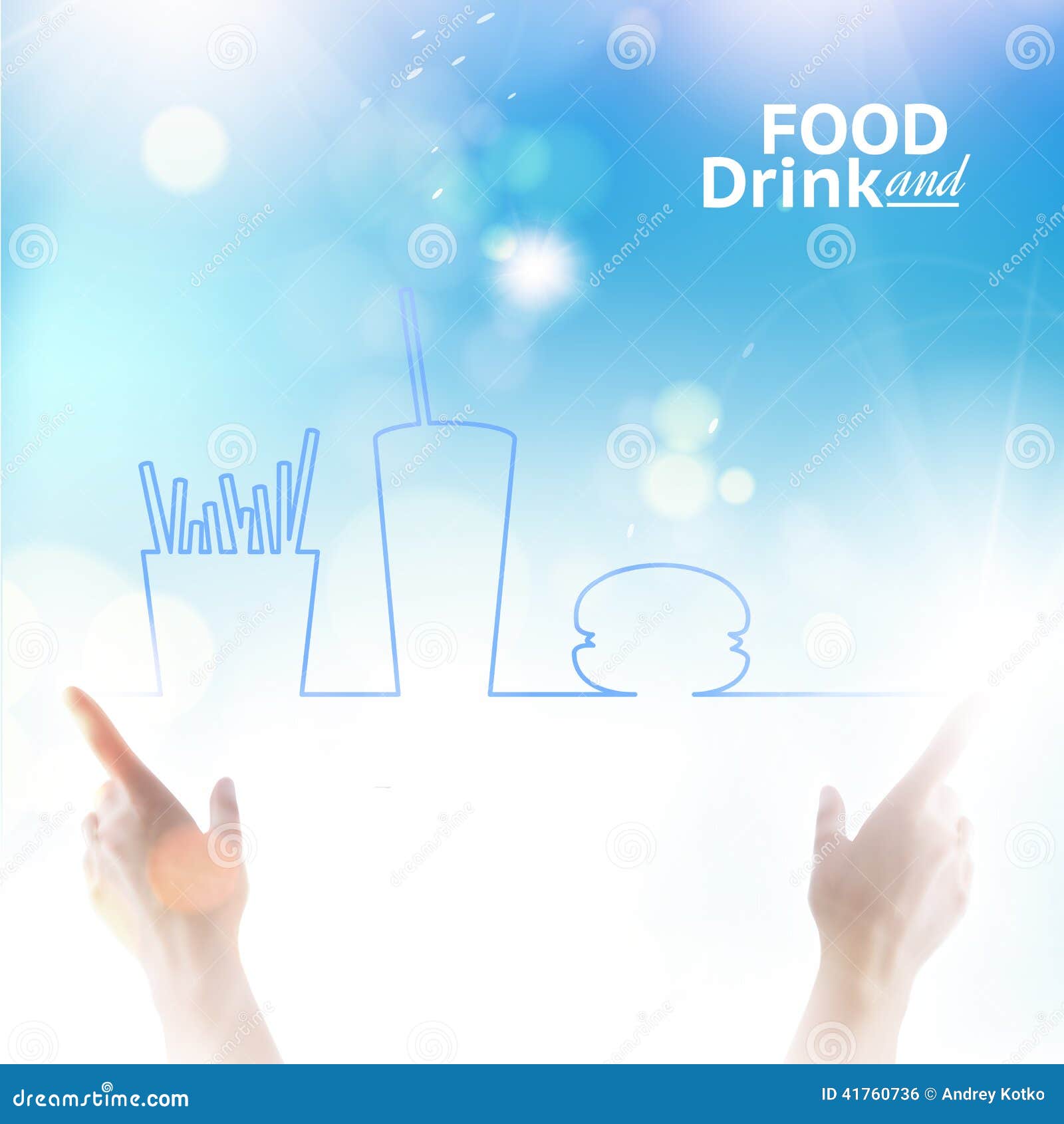 Food between two hands. stock vector. Illustration of biggest - 41760736