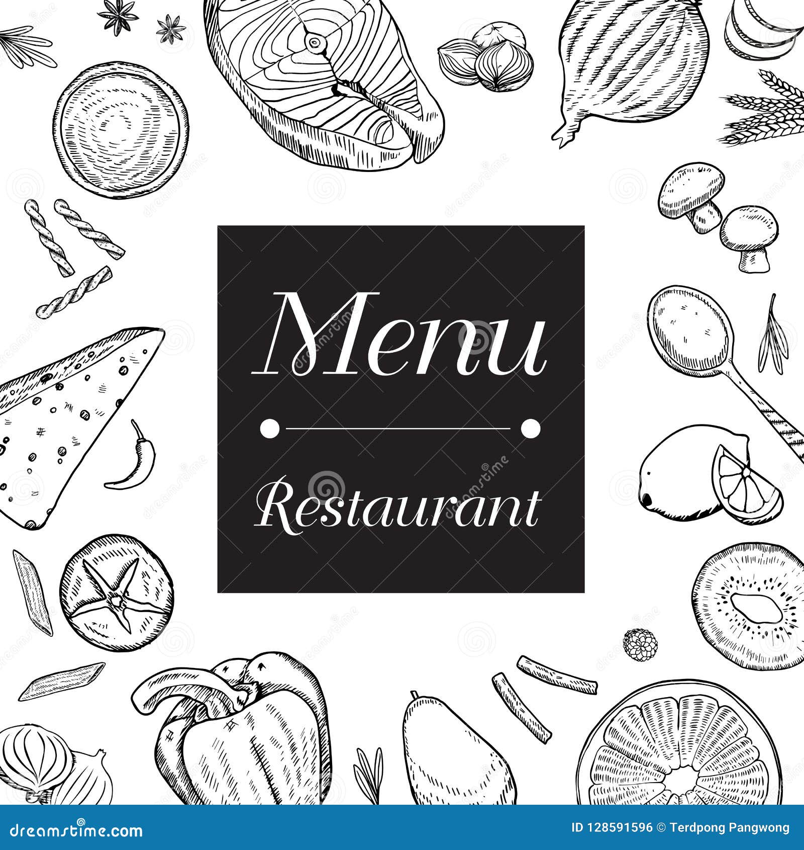 Food Vector Collection Design Stock Vector - Illustration of fish, icon ...