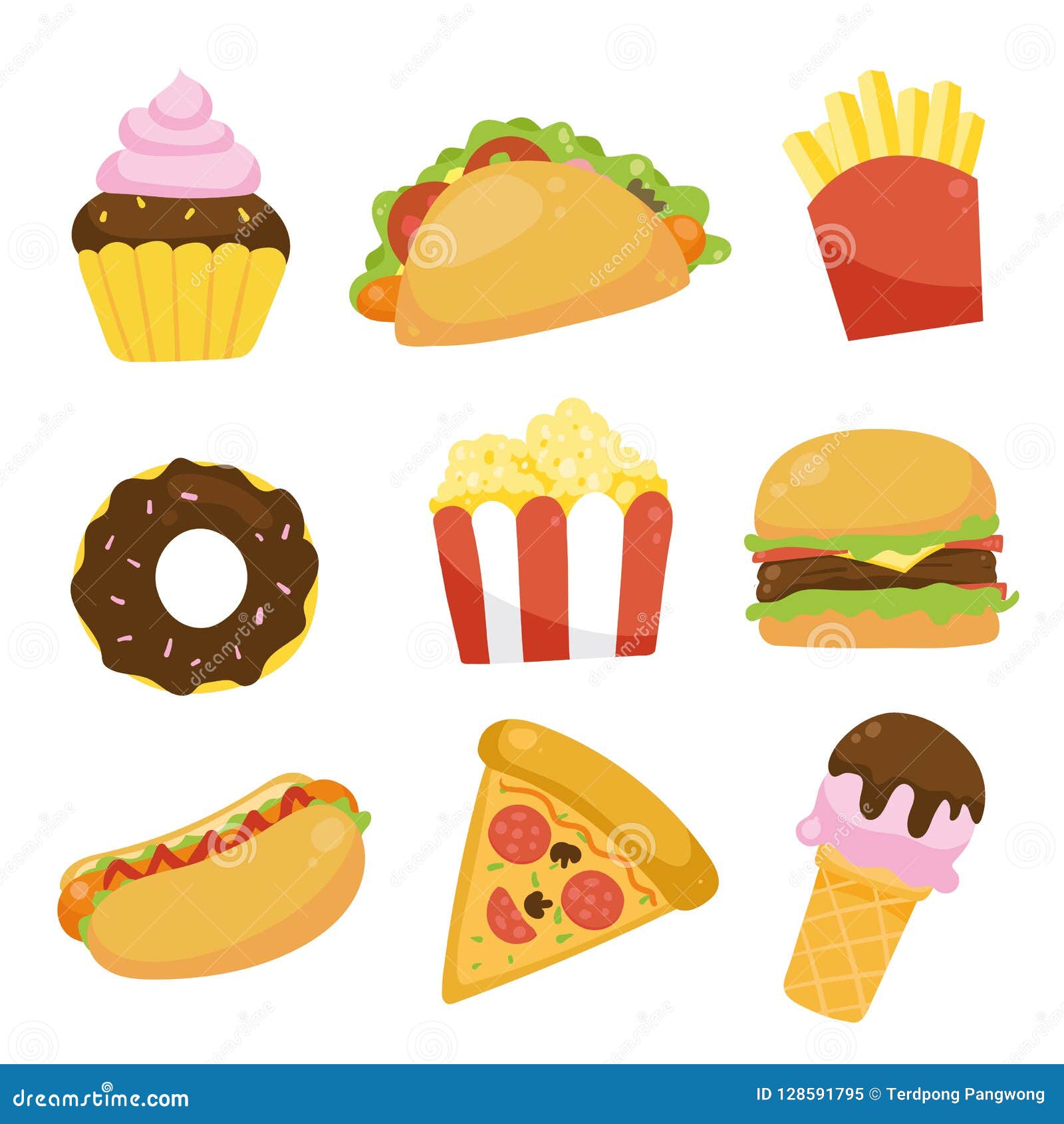 Food Vector Collection Design Stock Vector - Illustration of chicken ...