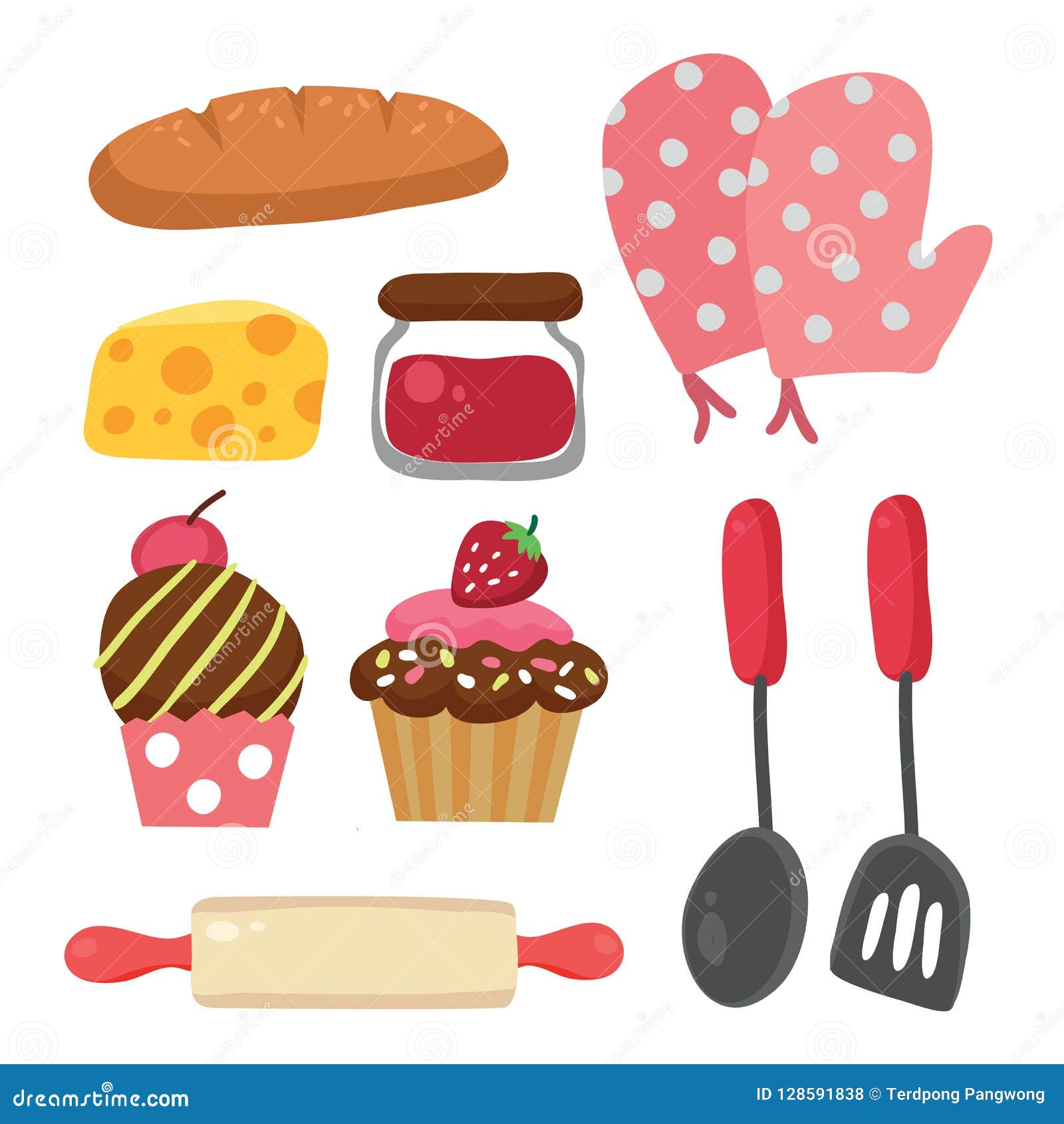 Food Vector Collection Design Stock Vector - Illustration of gloves ...