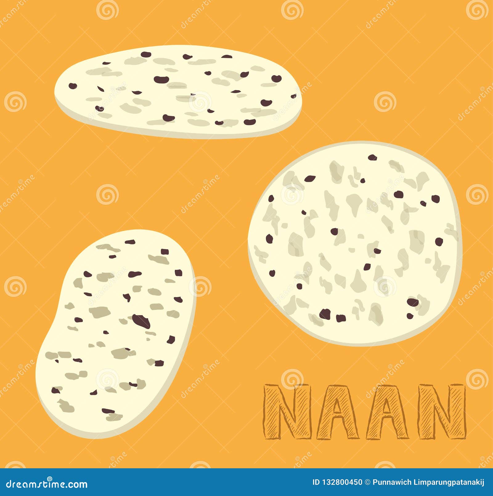 Naan Vector For Ethnic Dishes | CartoonDealer.com #351753200