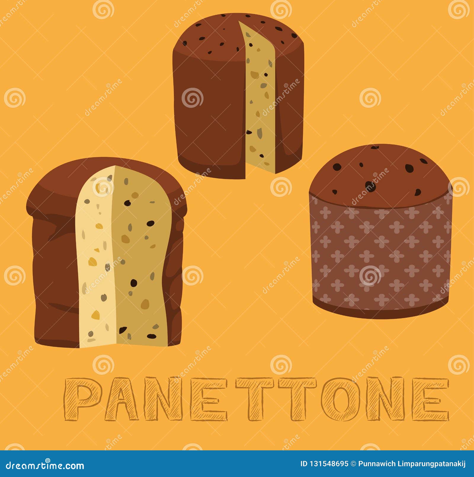 Bread Kind Panettone Vector Illustration Stock Vector - Illustration of ...