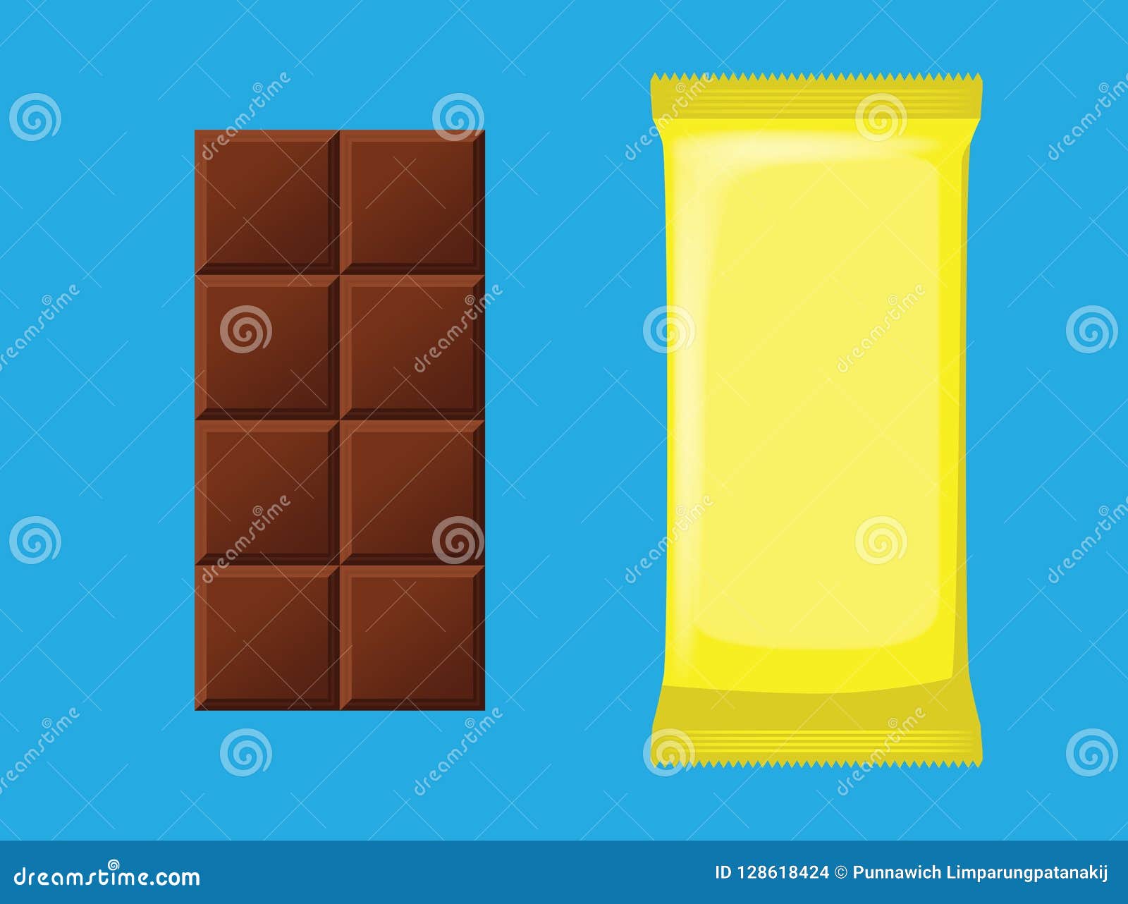 Chocolate Bar Yellow Package Vector Stock Vector - Illustration of ...