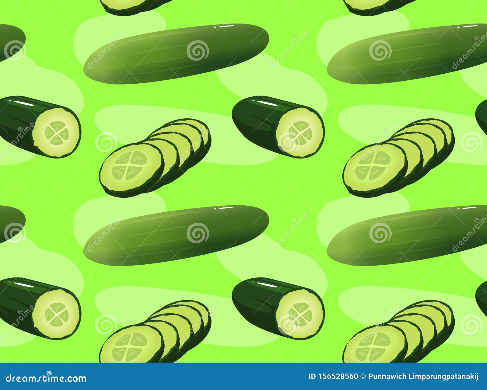 Vegetable Kind Cucumber Background Seamless Wallpaper Stock Vector ...
