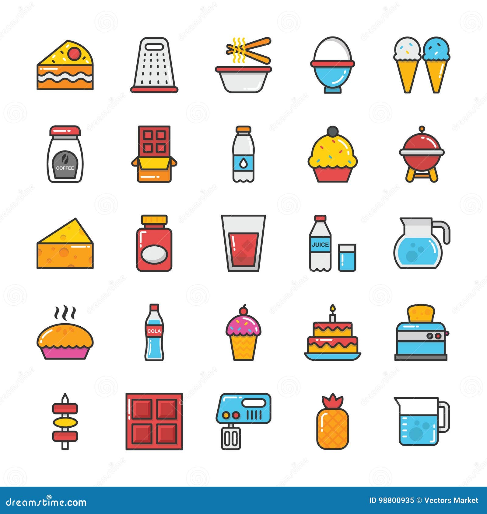 Food Vector Icons 7 stock illustration. Illustration of kitchen - 98800935