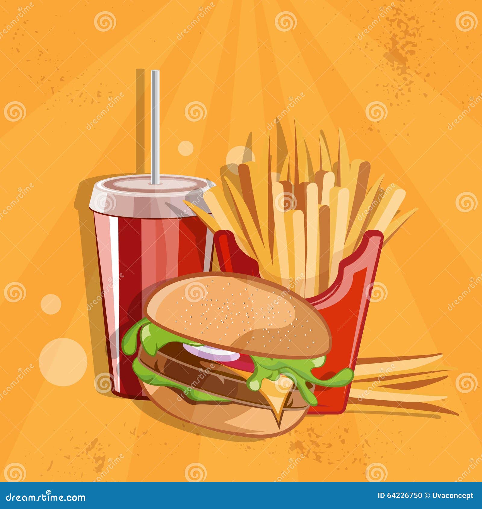 Food Vector Illustration with Burger,fried Potatoes and Col Stock ... Food Vector Illustration with Burger,fried Potatoes and Col Stock ...
